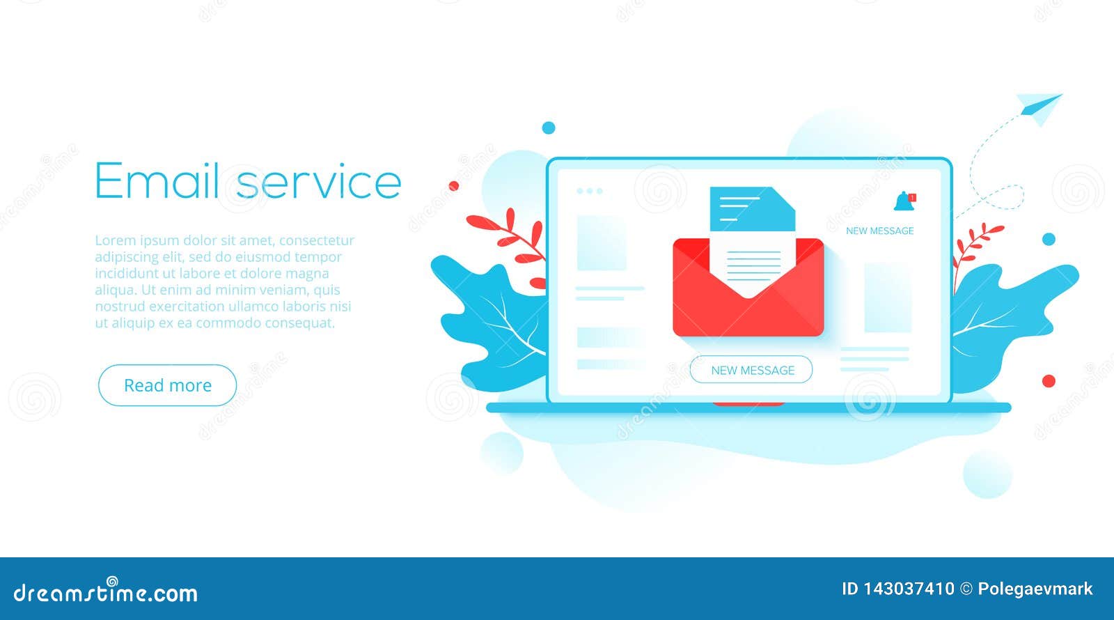 Email Service Creative Flat Vector Illustration. Electronic Mail ...