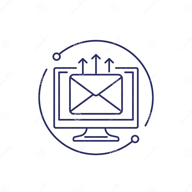 Email Service, Mail Distribution Line Icon, Vector Stock Vector ...