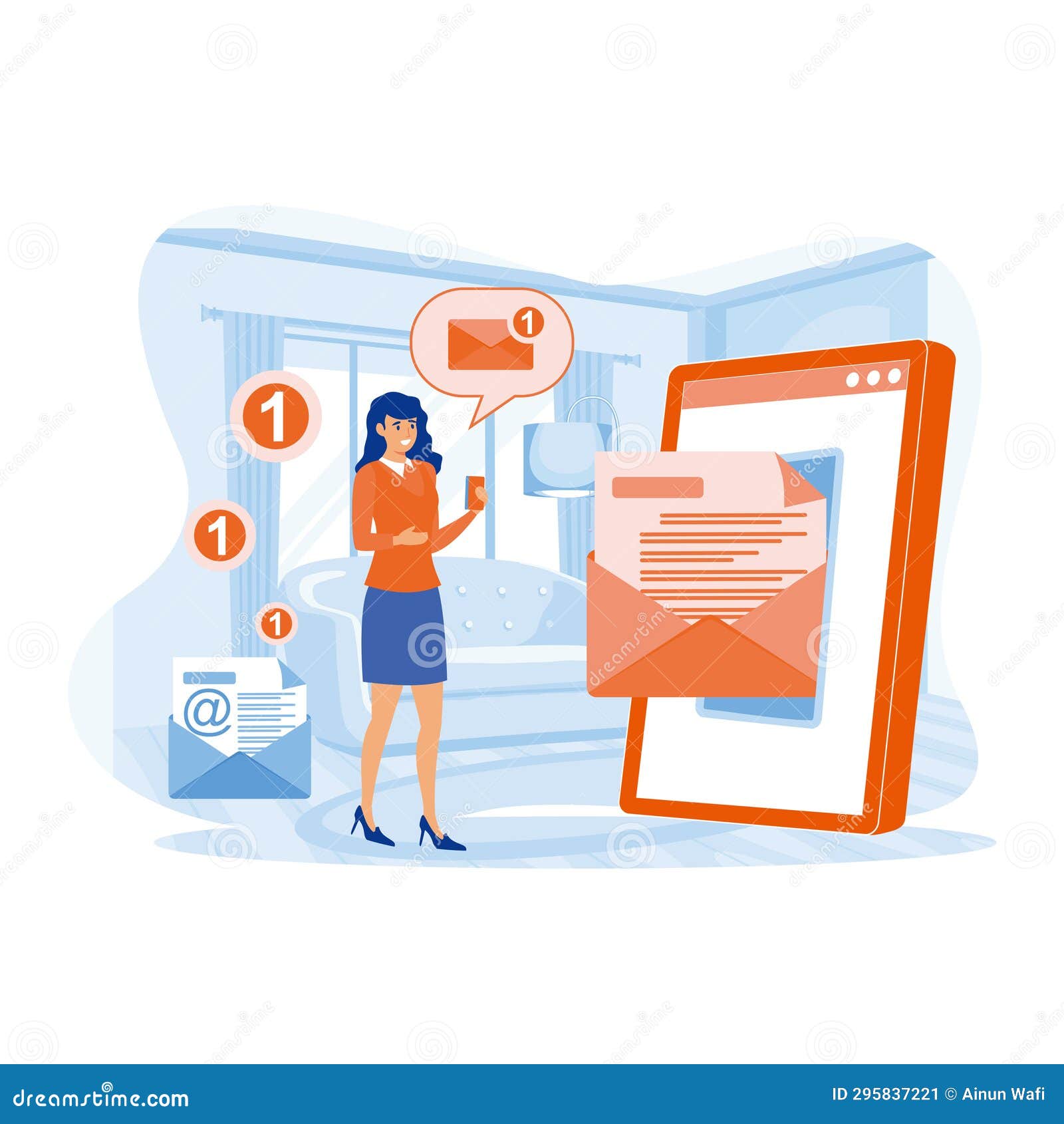 Email Service, Email Marketing. Modern Flat Cartoon Style Stock Vector ...