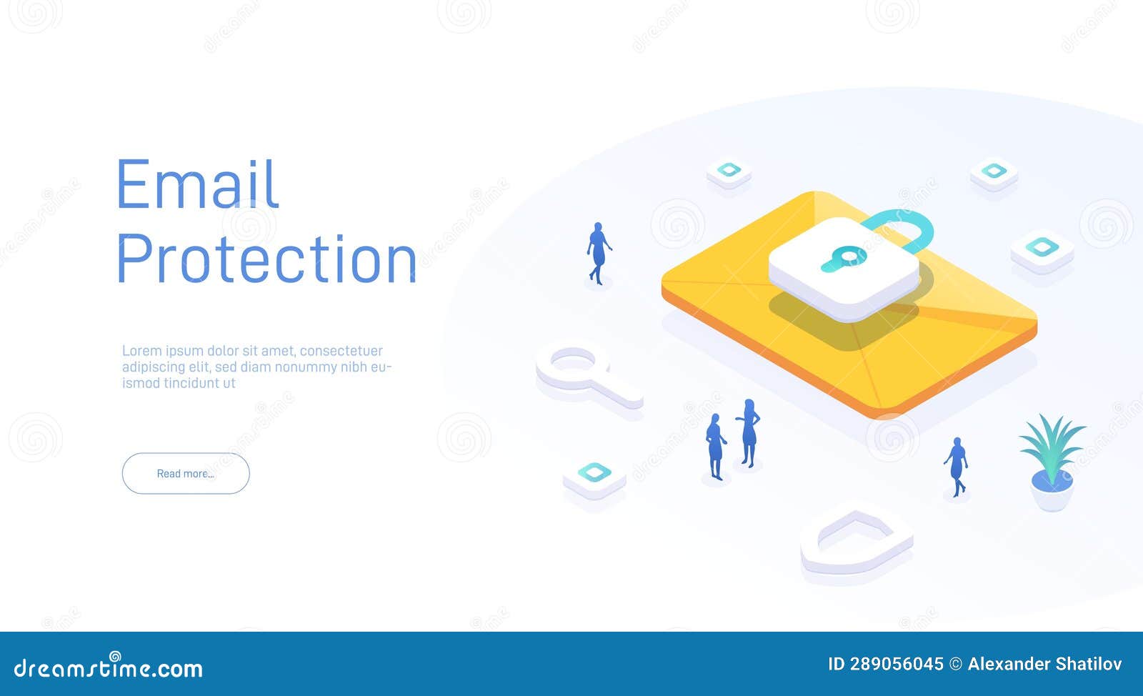 Email Service Security Concept. Creative Vector Isometric Illustration ...
