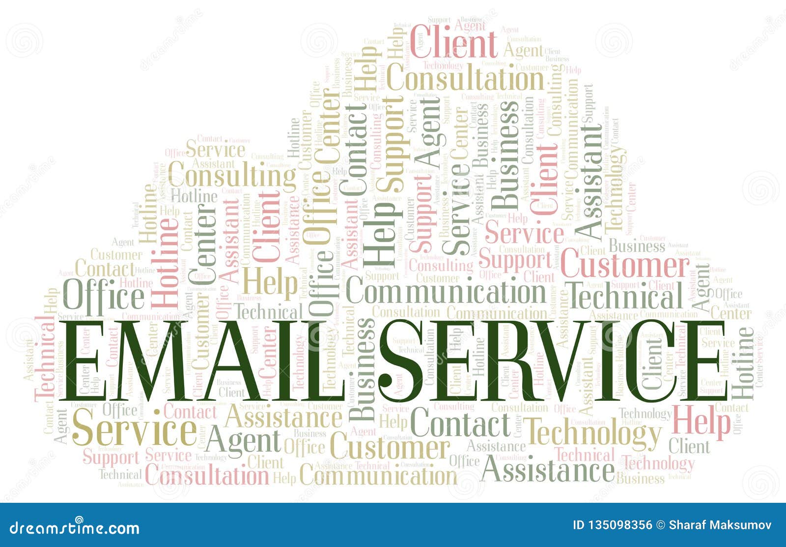 Email Service word cloud stock illustration. Illustration of word ...