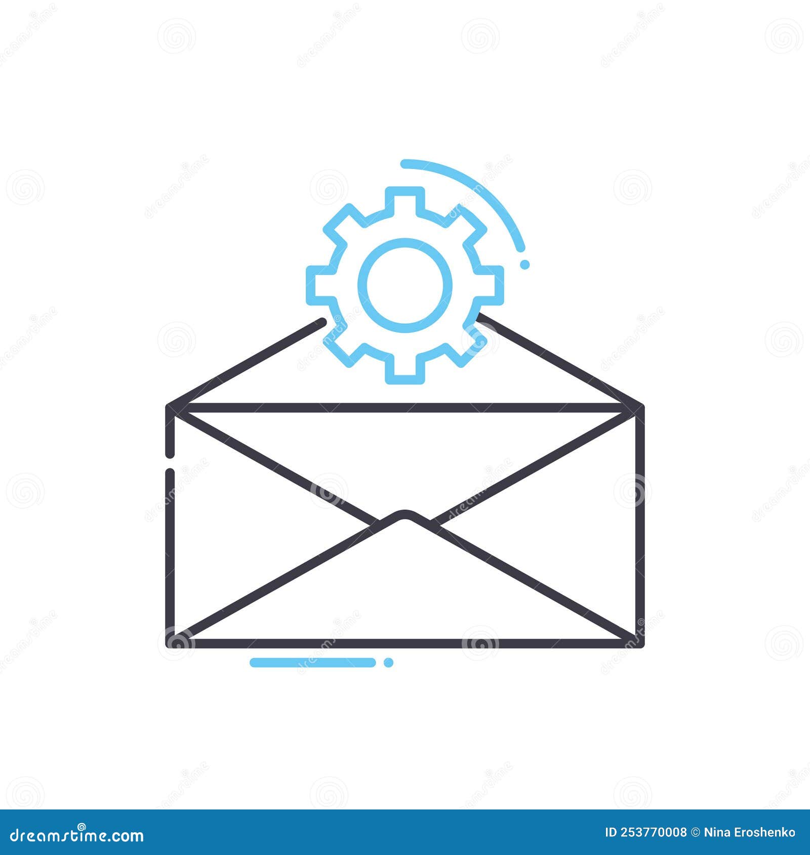 Email Settings Line Icon, Outline Symbol, Vector Illustration, Concept ...