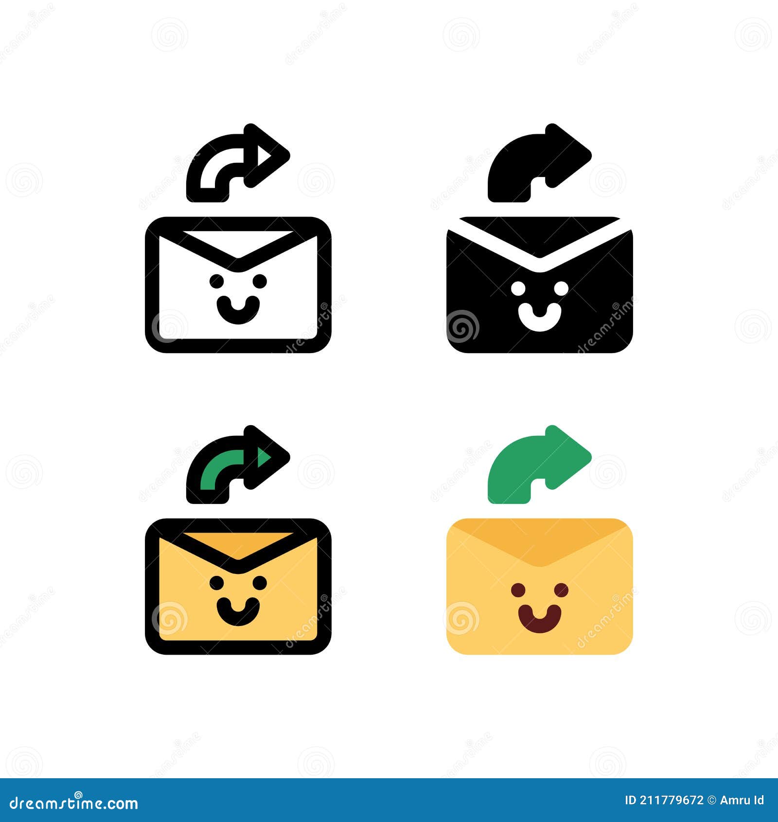 Email Share and Sharing Character Icon, Logo, and Illustration Stock ...