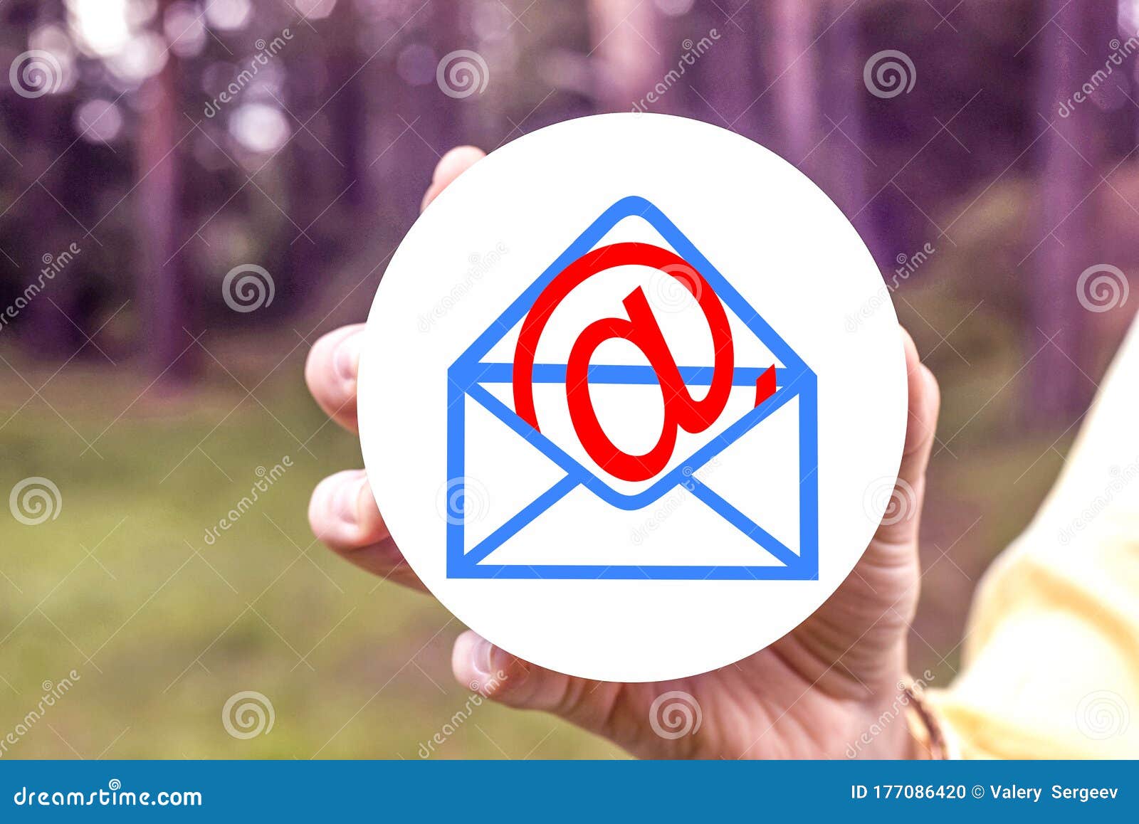Email Sign in Hand . the Concept of Remote Work Stock Photo - Image of ...