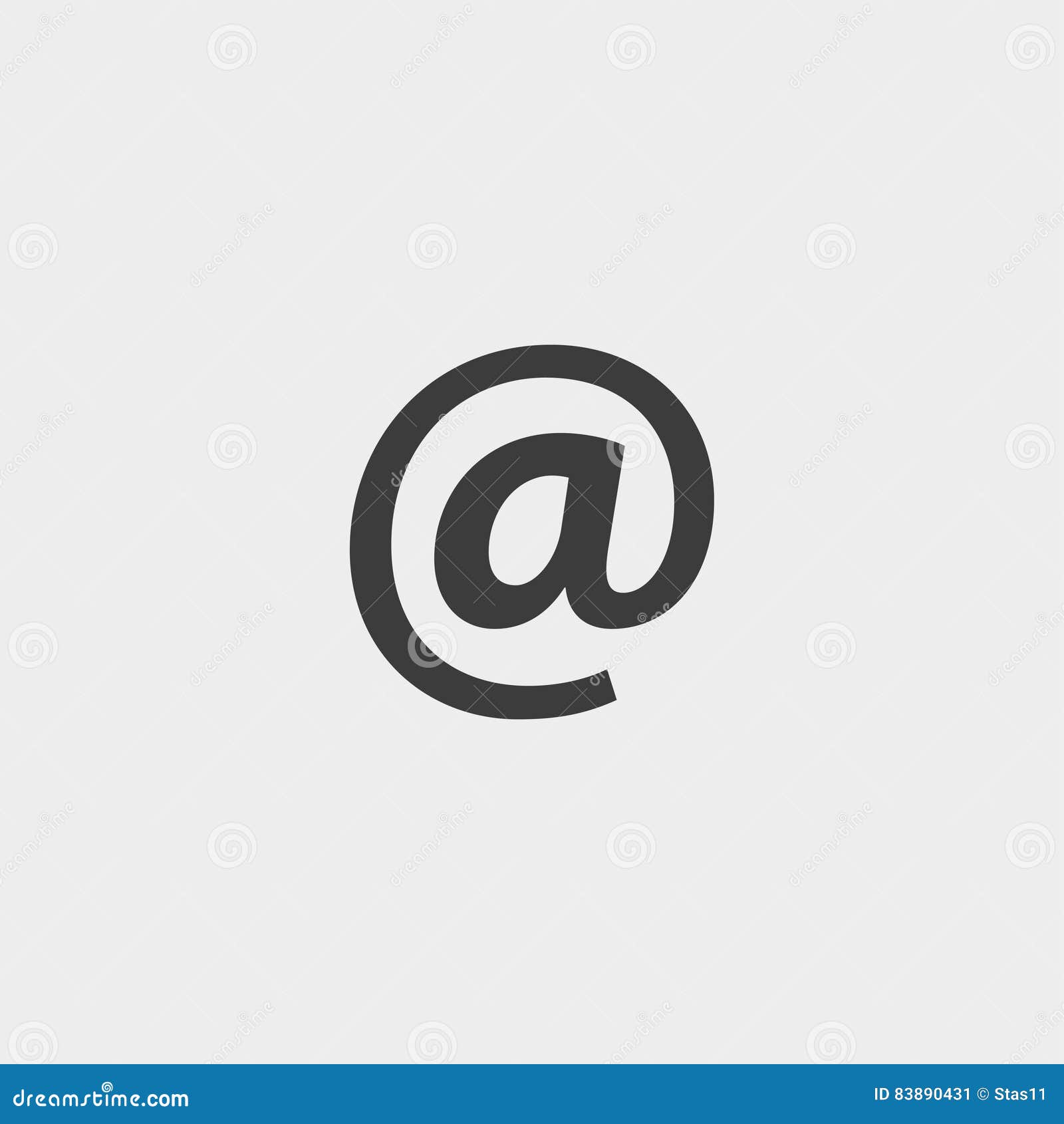 Email Sign Icon in a Flat Design in Black Color. Vector Illustration ...