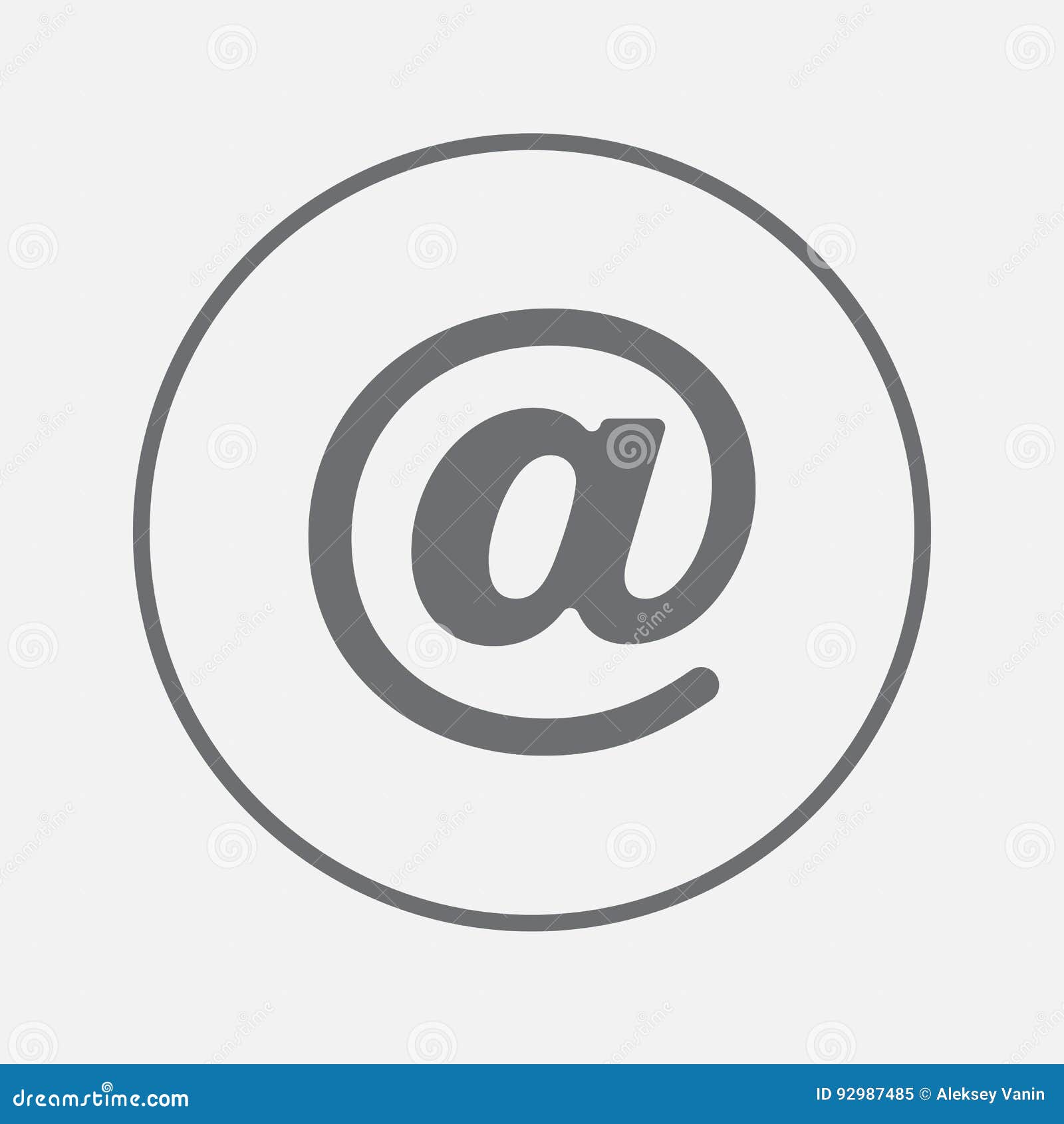 Email Sign Icon Vector, Solid Illustration, Pictogram Isolated on Gray ...