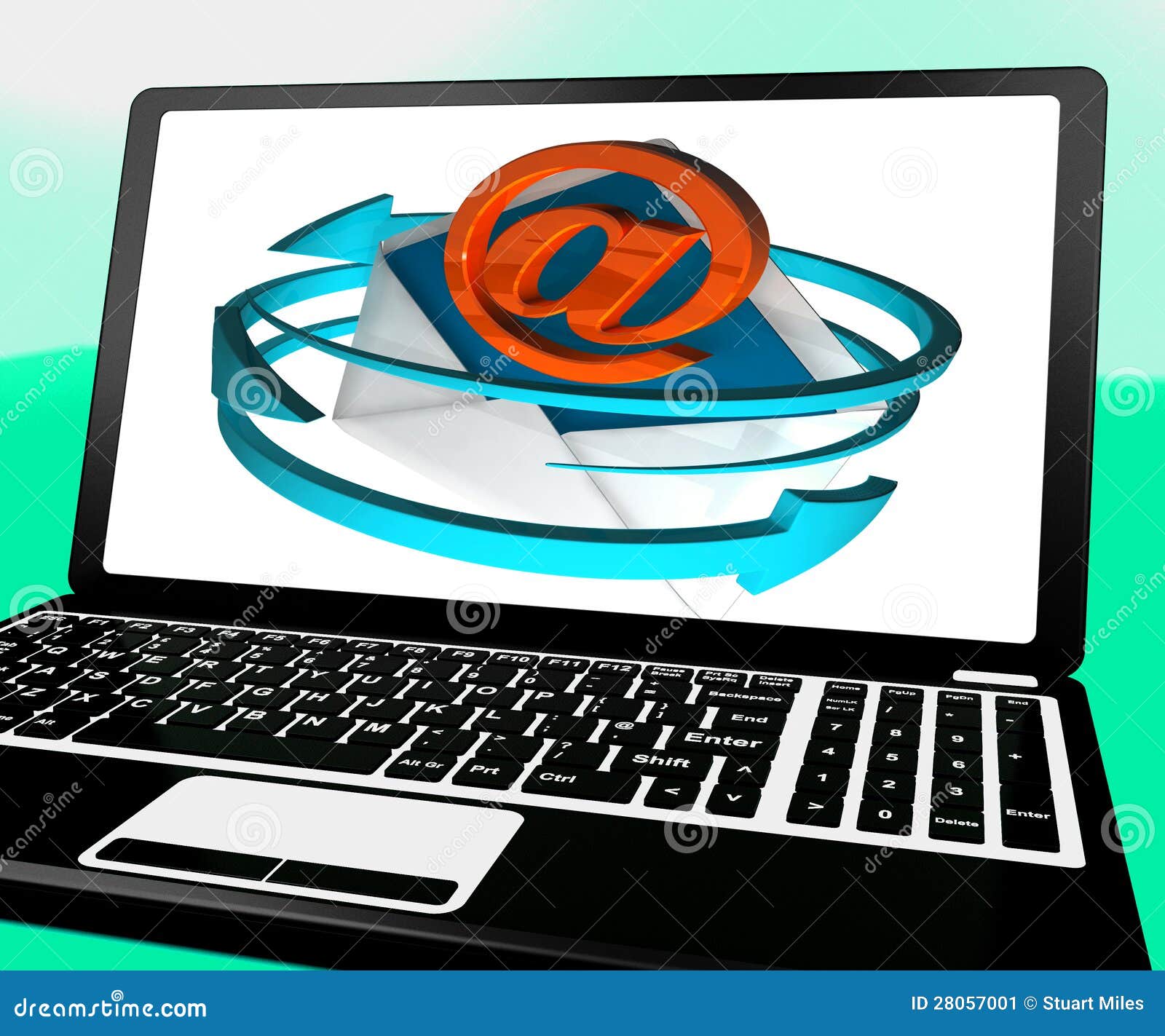 Email Sign on Laptop Shows Messages Sent Stock Illustration ...