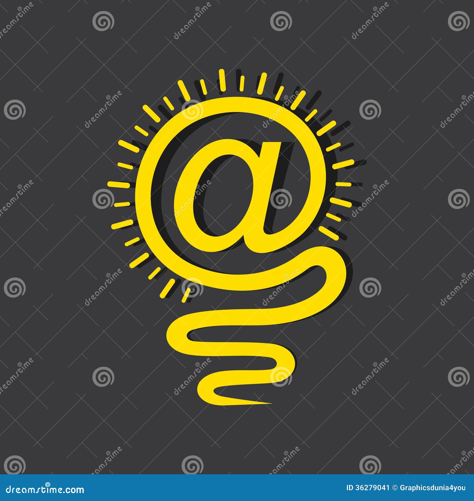 Email Sign Male a Light-bulb Stock Vector - Illustration of design ...