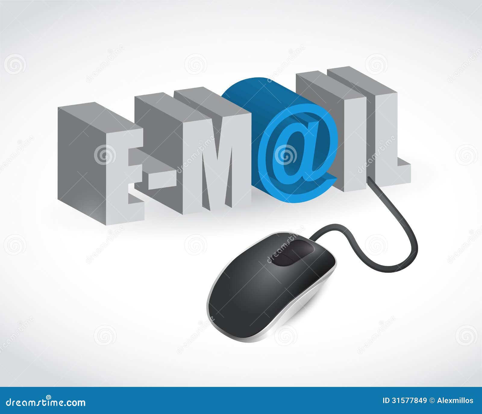 Email Sign and Mouse Illustration Stock Illustration - Illustration of ...