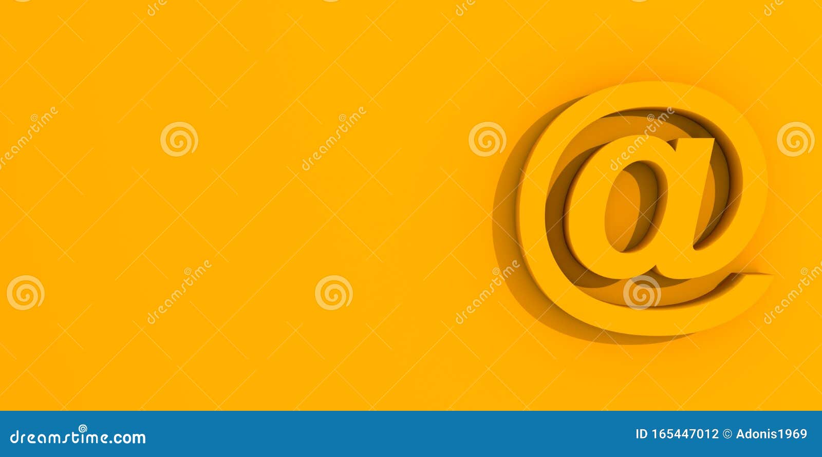 Email Sign on Orange Background Stock Illustration - Illustration of ...