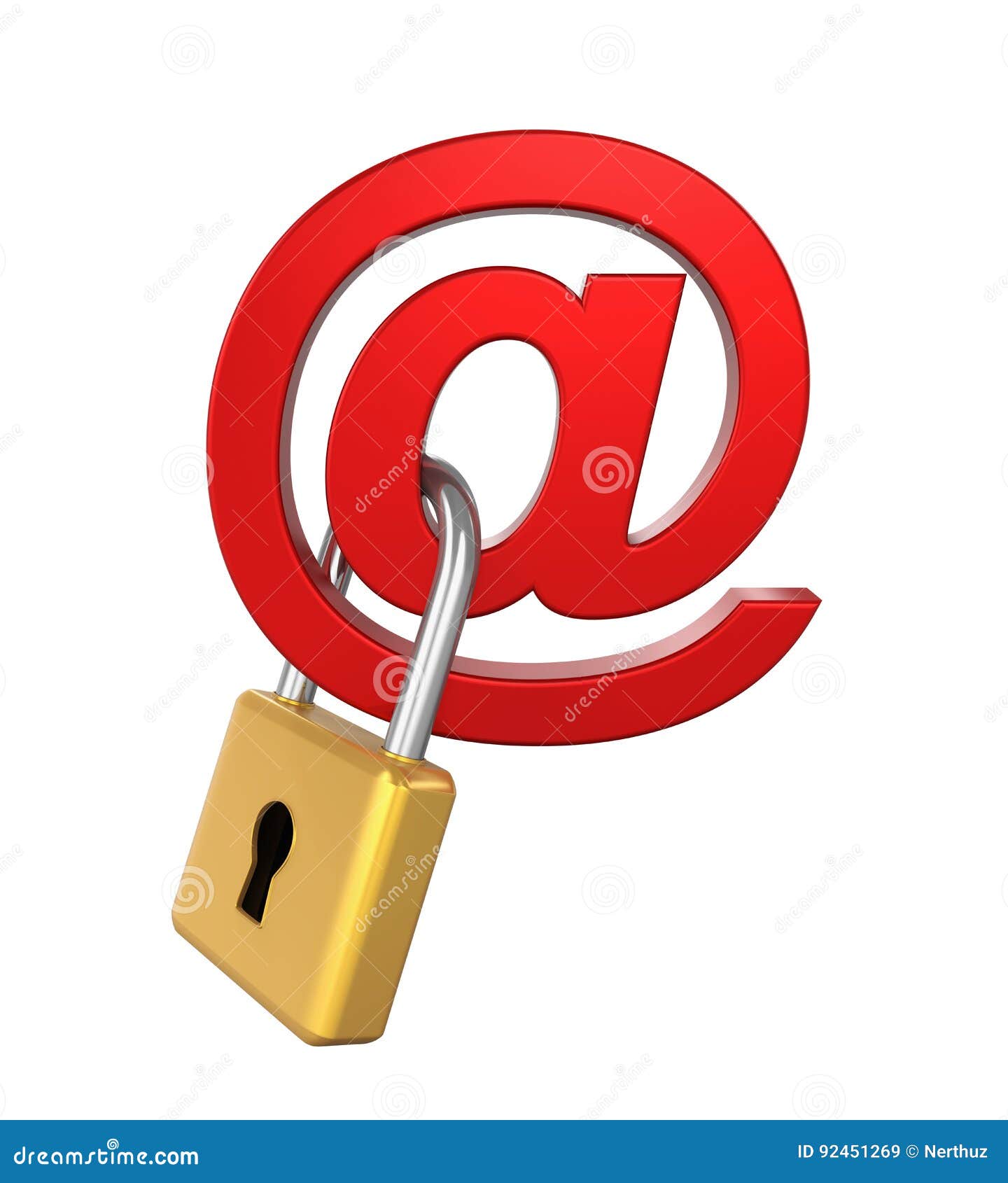 Email Sign Padlock Isolated Stock Illustration - Illustration of hack ...