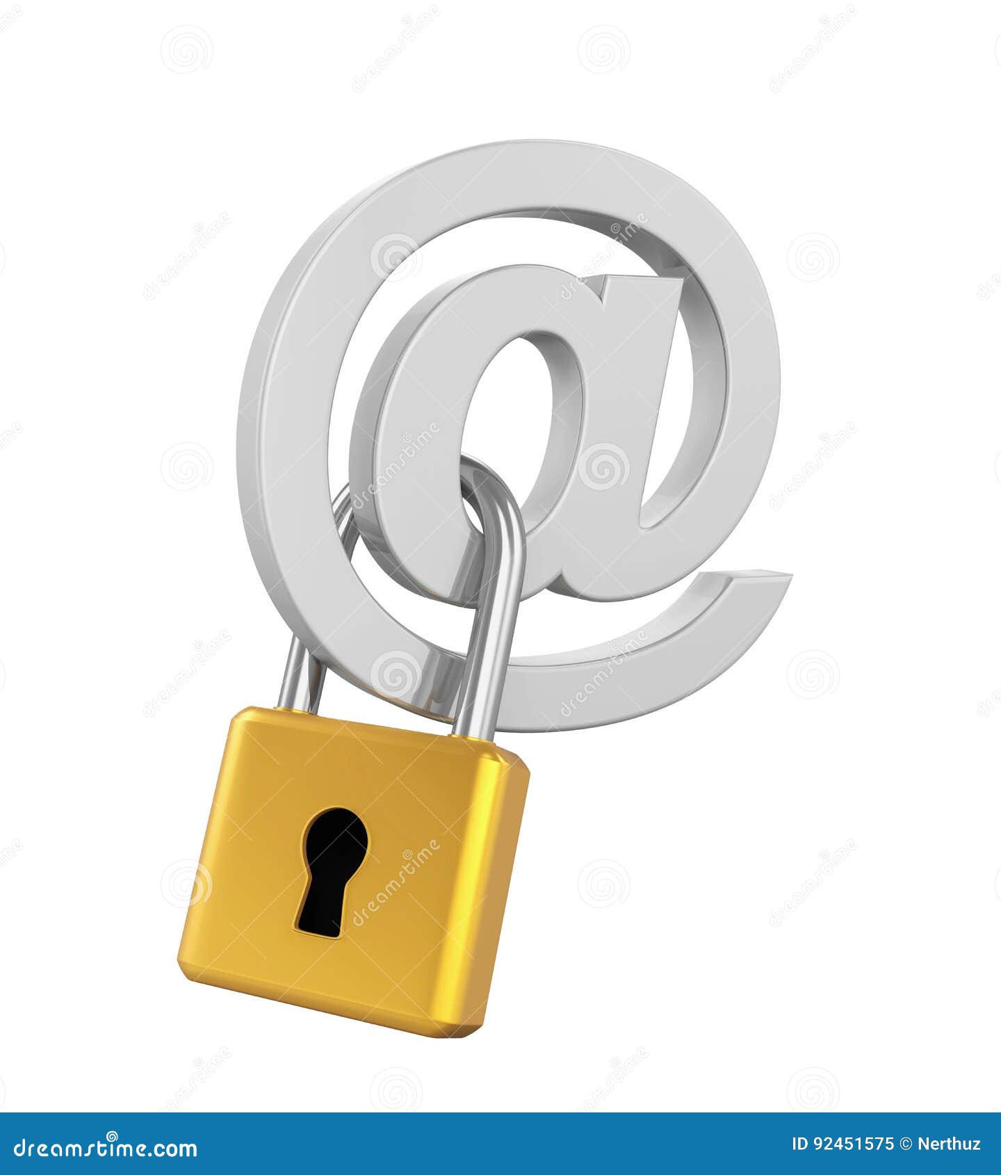 Email Sign Padlock Isolated Stock Illustration - Illustration of inbox ...
