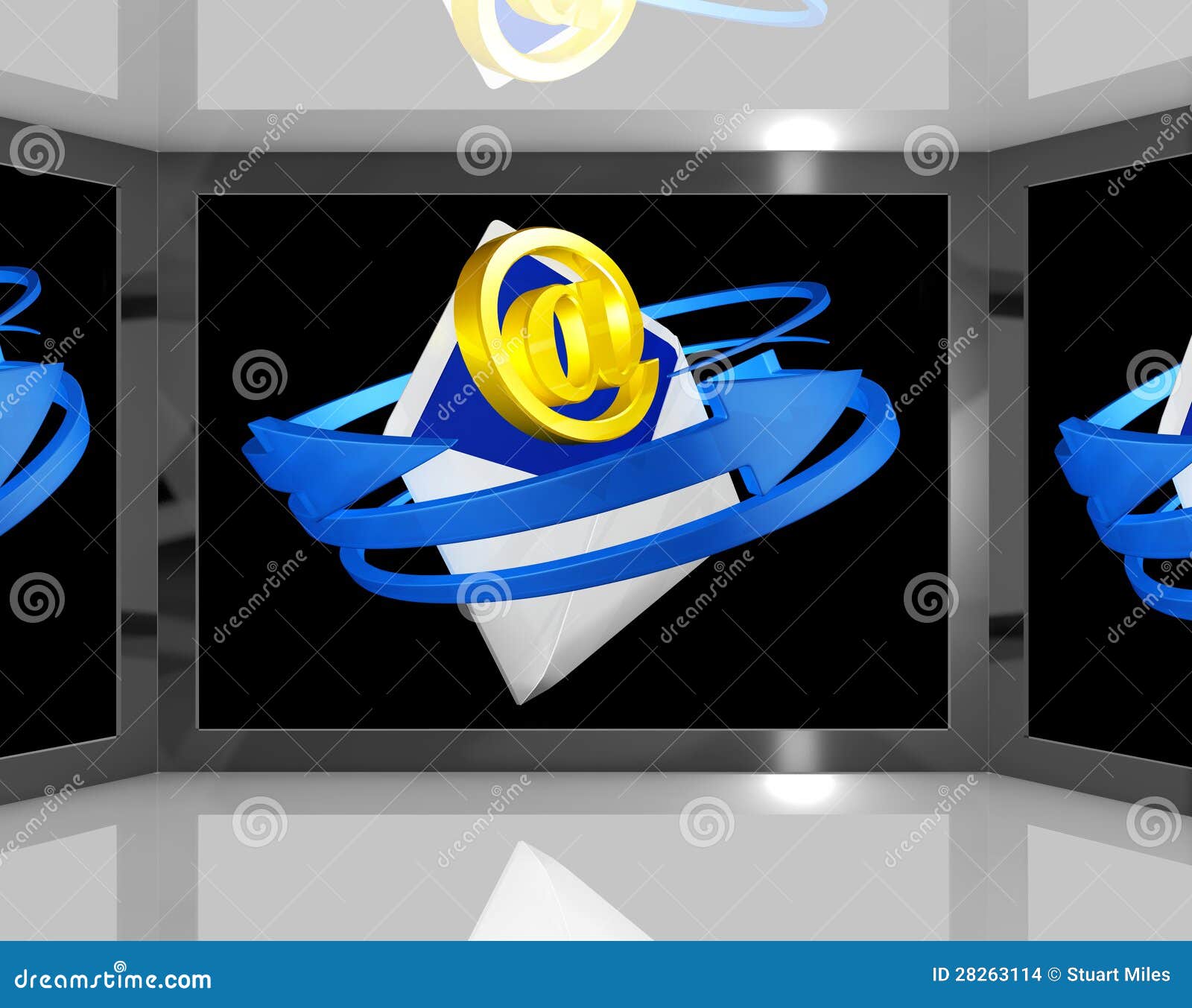 Email Sign on Screen Showing Digital Mailbox Stock Illustration ...