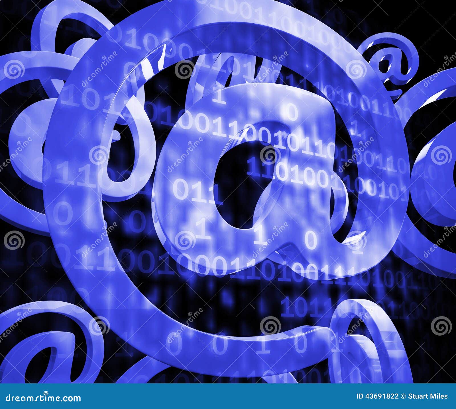 Email Sign Shows Sending Message and Communicate Stock Illustration ...