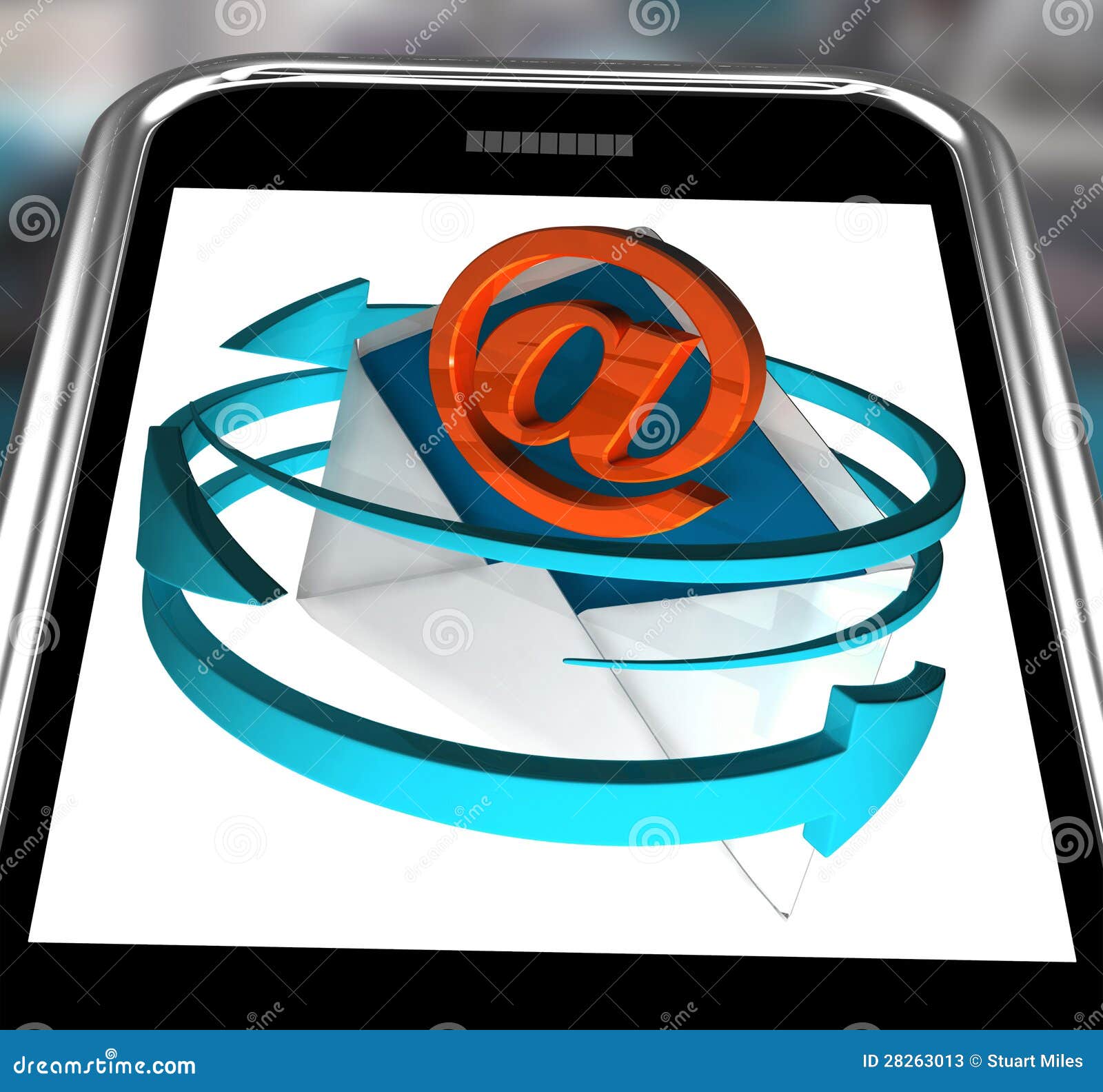 Email Sign on Smartphone Showing Receiving Messages Stock Illustration ...