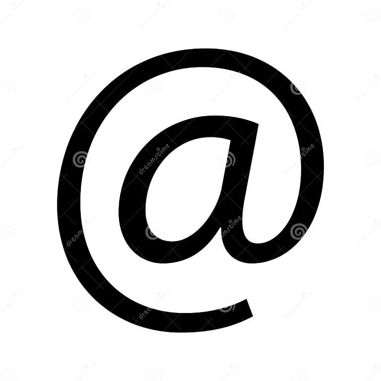 Email Sign. at Symbol Isolated Stock Vector - Illustration of global ...