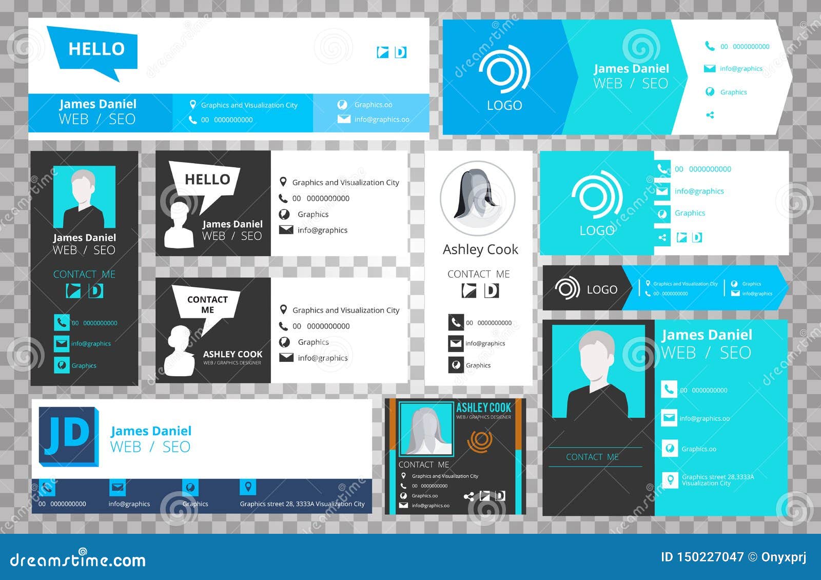 Email Signature Templates Cartoon Vector | CartoonDealer.com #163279149