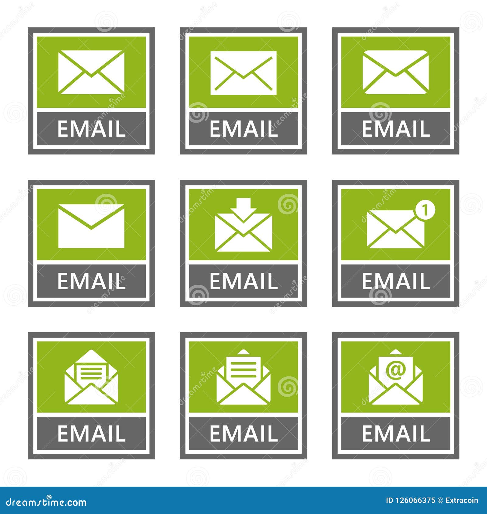 Email Signs and Icons Set, Mail Message Stock Vector - Illustration of ...