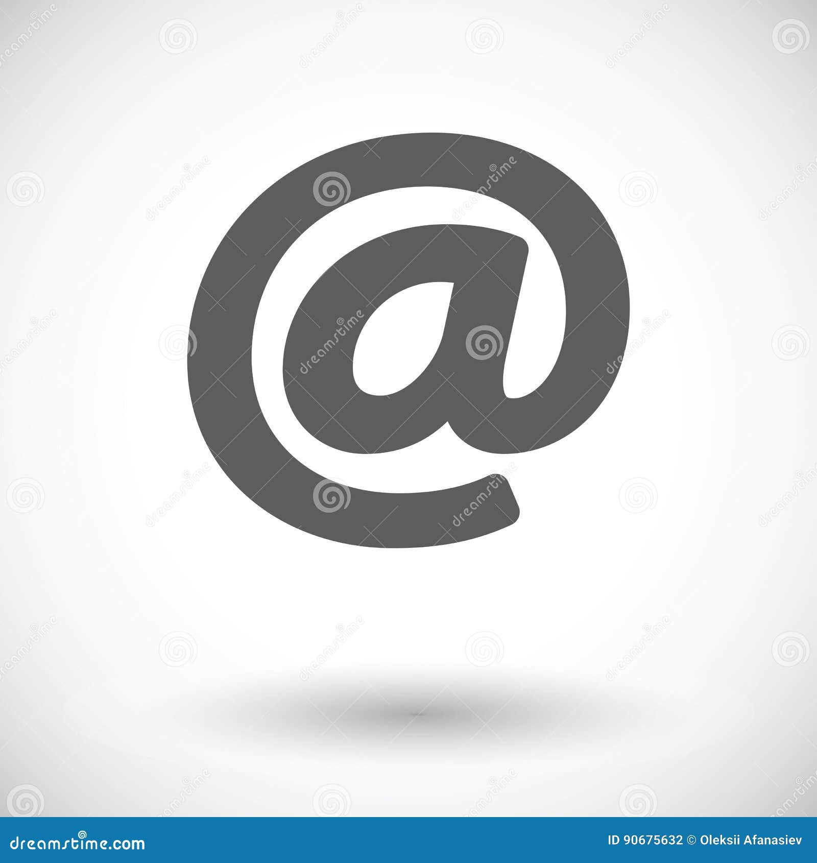 Email single icon. stock vector. Illustration of reflection - 90675632