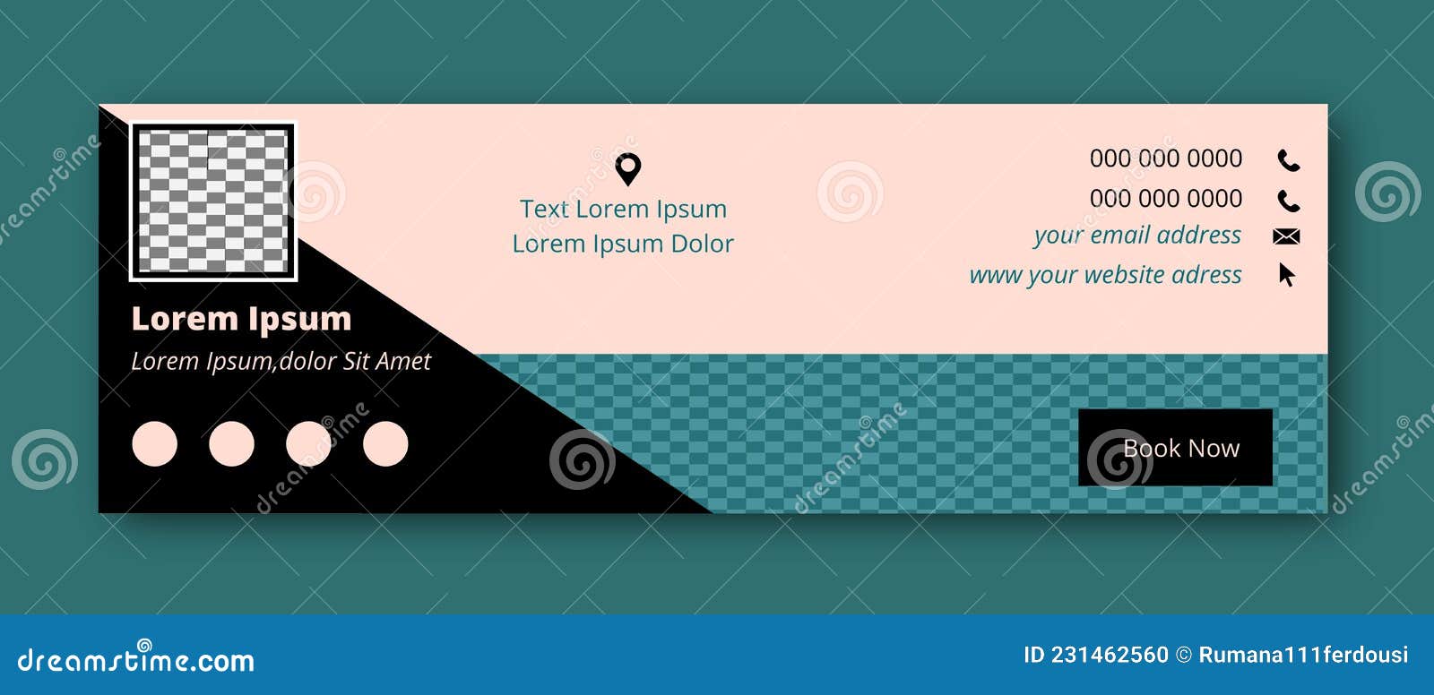 Email Singnature Template.Modern E Mail Banner Design Stock Vector ...