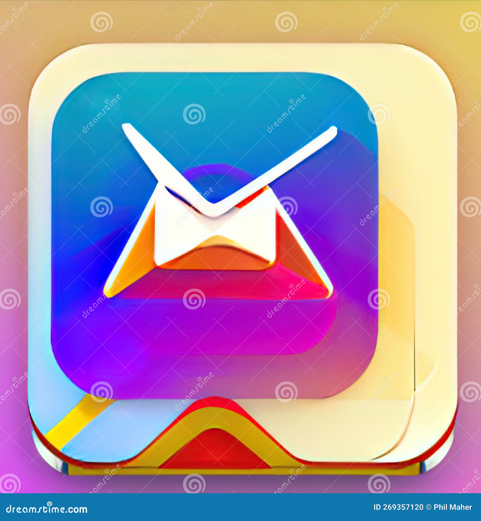 Email Software App Style Icon. Generative AI. Stock Illustration ...