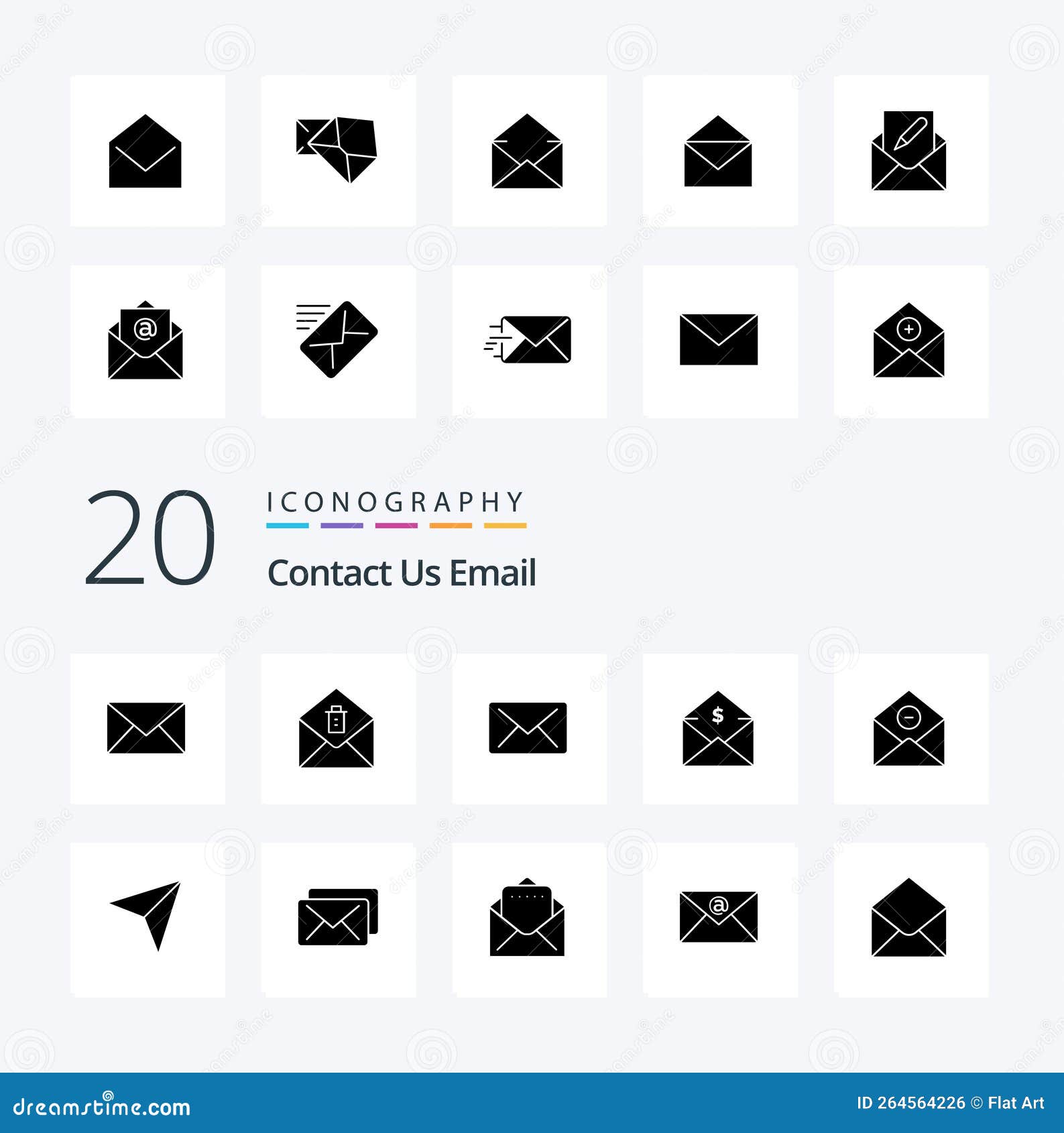 20 Email Solid Glyph Icon Pack Like Email Compose Mail Open Mail Stock ...