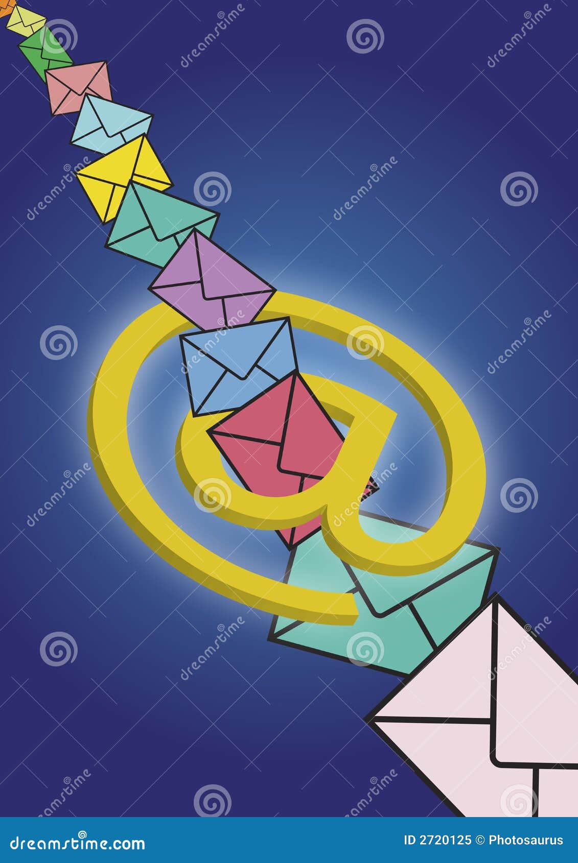 Email through the space stock vector. Illustration of electronic - 2720125