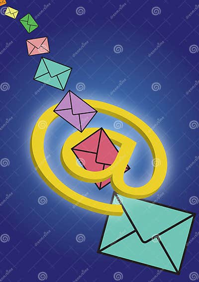 Email through the space stock vector. Illustration of planet - 2720226