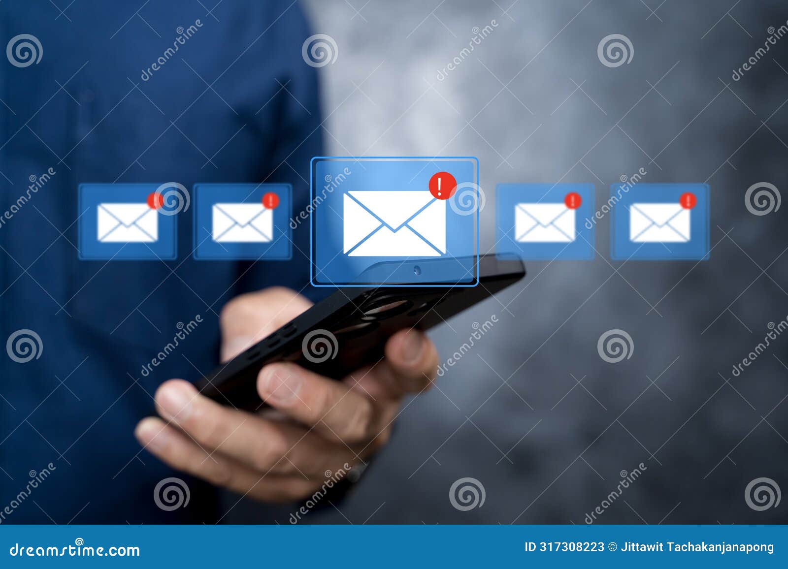 Email Spam Concept. Spam Email Notification on Virtual Screen Stock ...