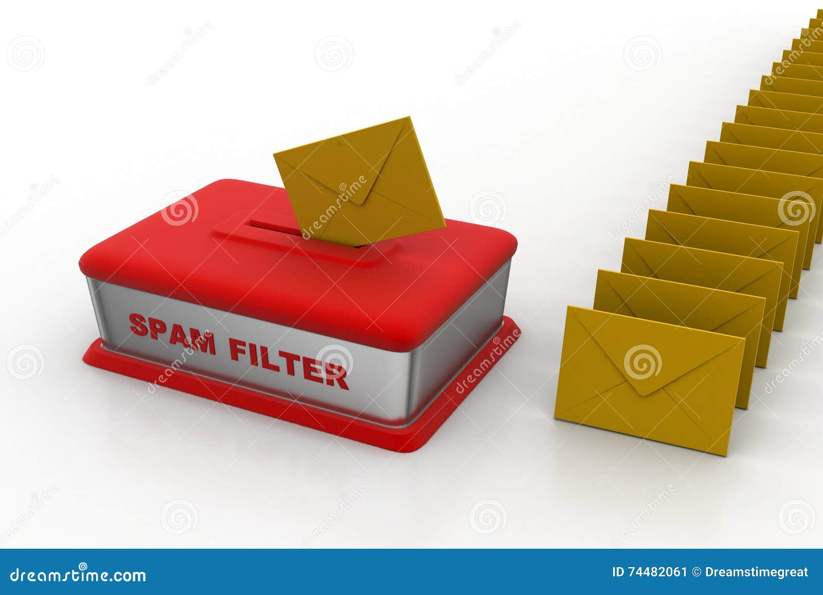 Email through spam filter stock illustration. Illustration of chart ...