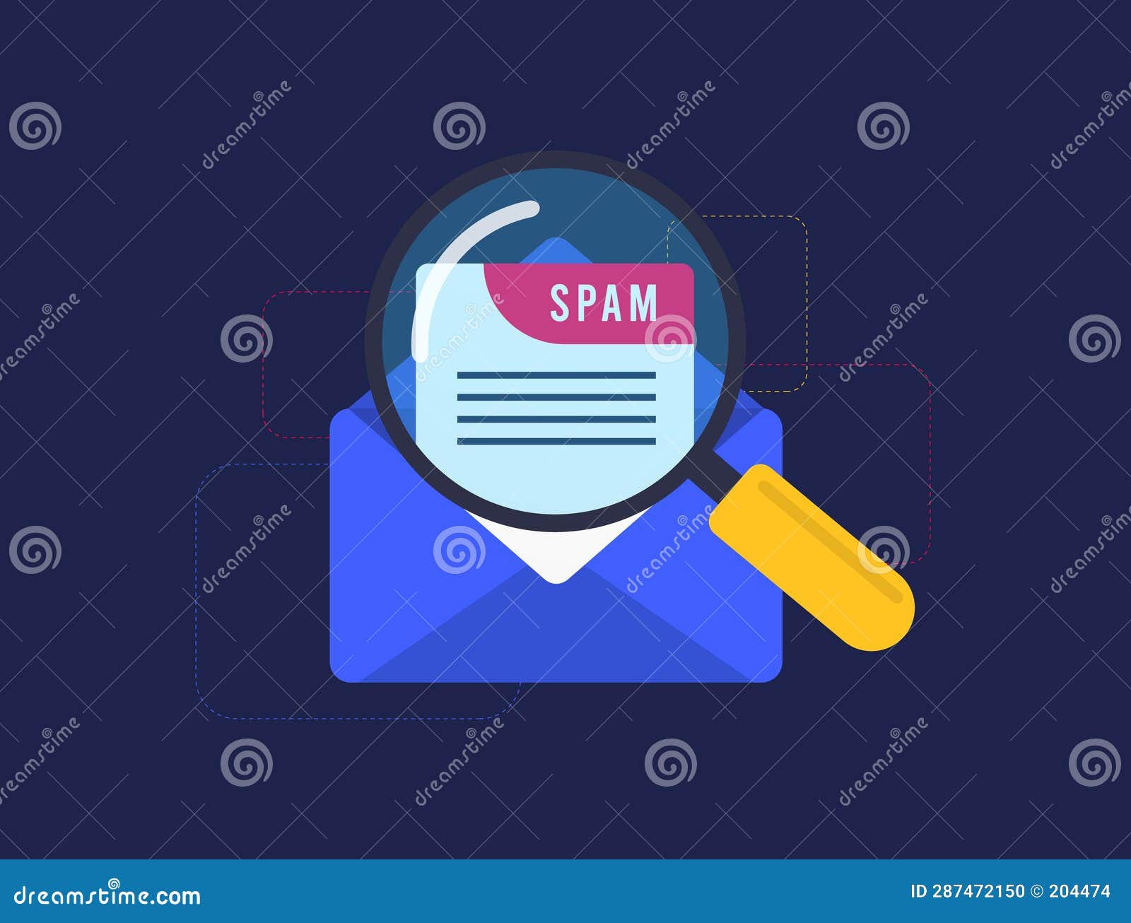Email Spam Vector Icon. Unsolicited Malicious E-mail Envelope with ...