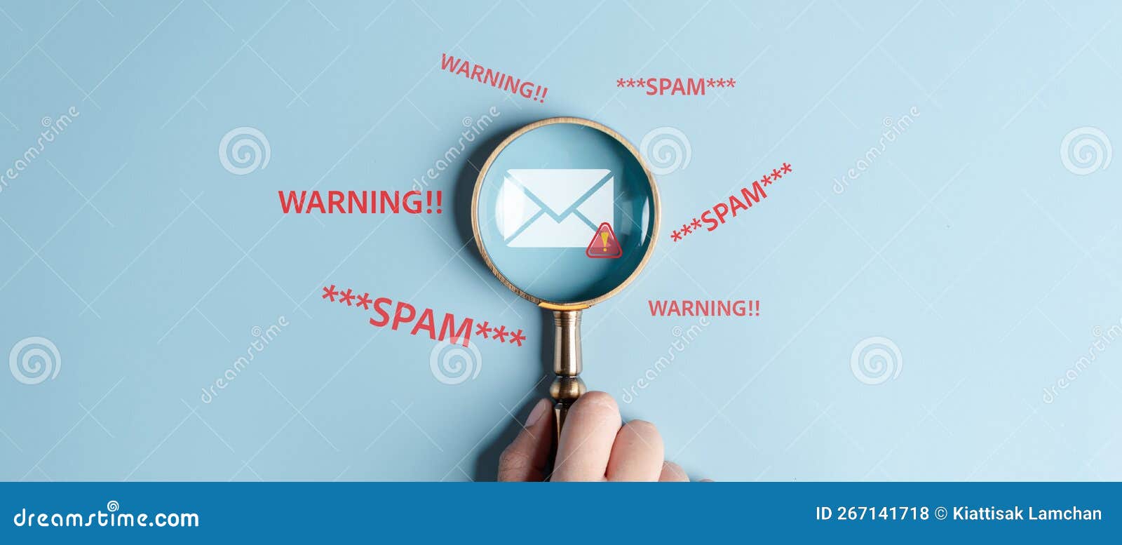 Email Spam Virus Warning Caution Sign for Notification on Internet ...