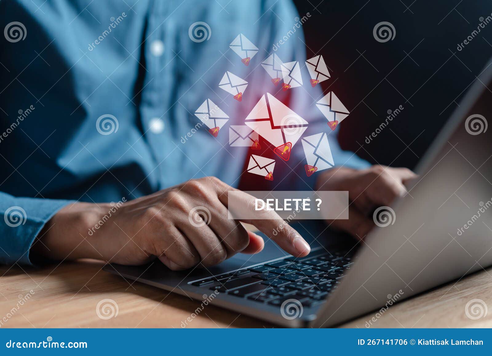 Email Spam Virus Warning Caution Sign for Notification on Internet ...