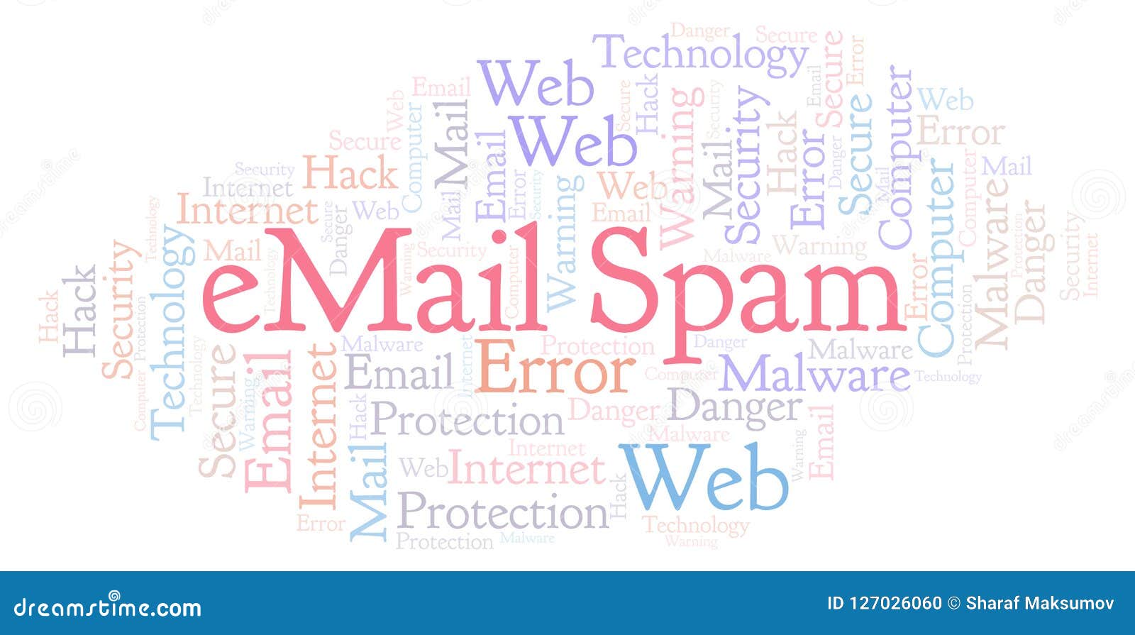 Email Spam word cloud. stock illustration. Illustration of error ...