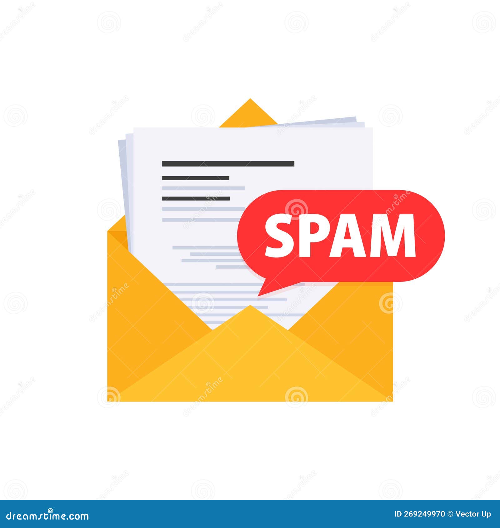 Email Spamming Attack. Email Box Hacking, Spam Warning. Vector Stock ...