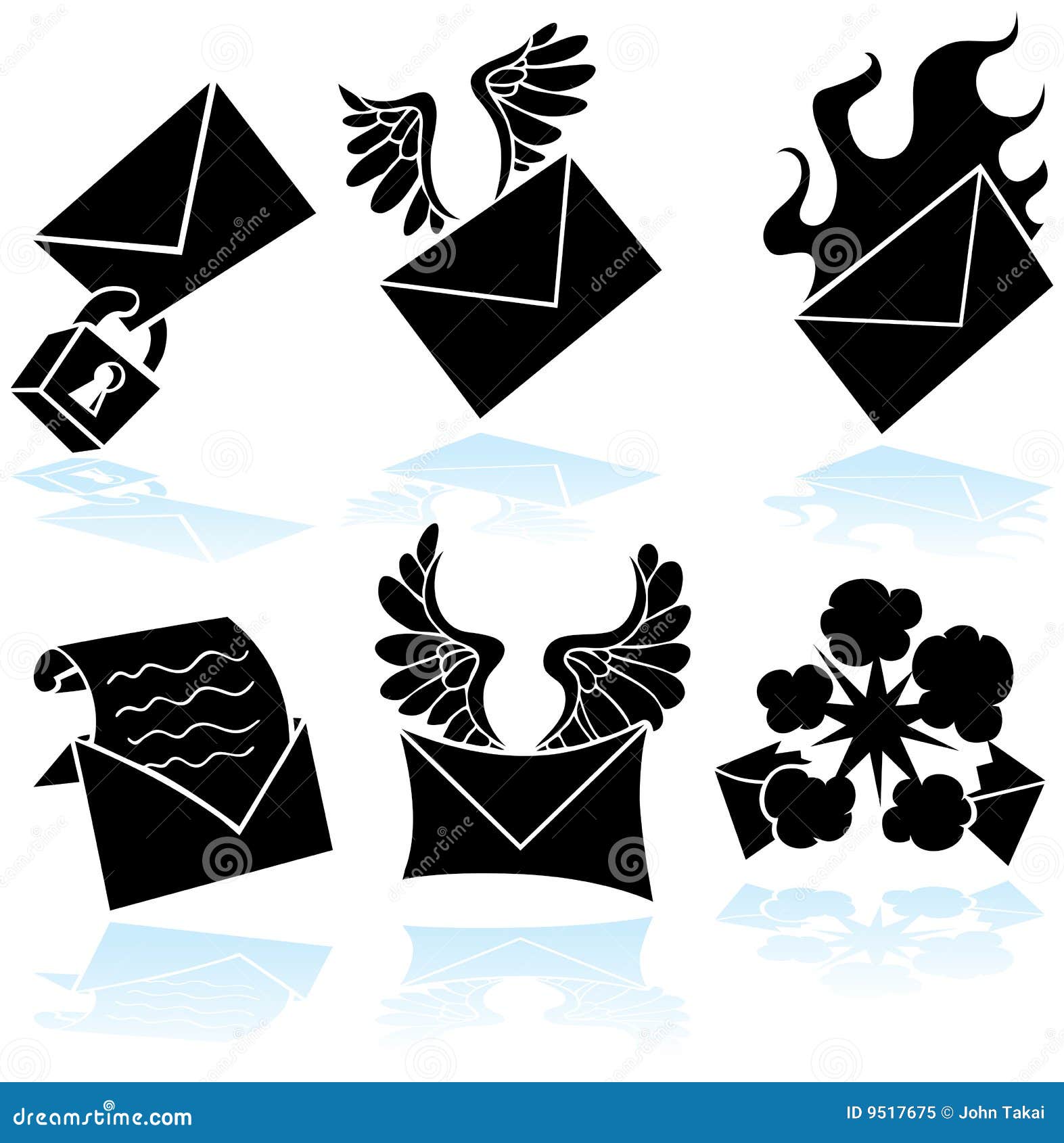 Email Sticker Button Set stock vector. Illustration of element - 9517675