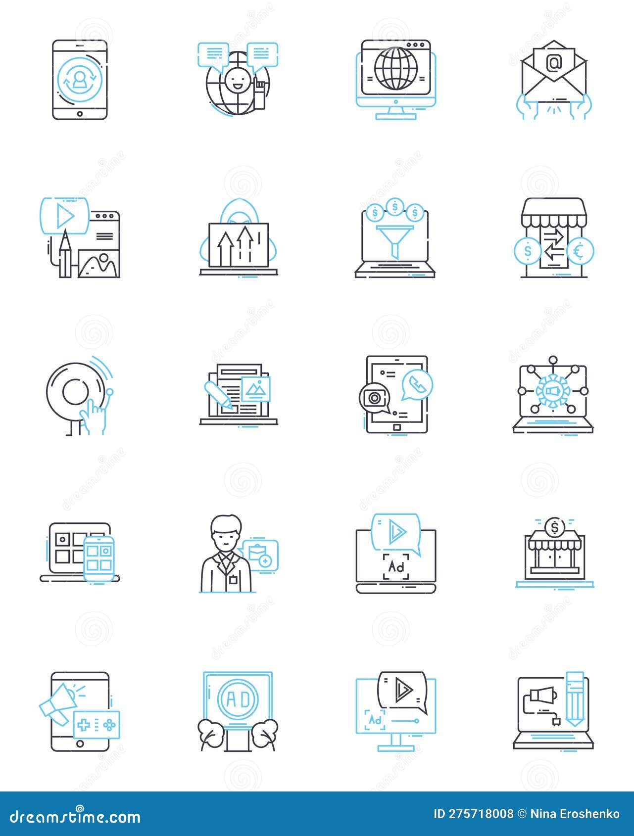 Email Strategy Linear Icons Set. Segmentation, Personalization ... Email Strategy Linear Icons Set. Segmentation, Personalization ...
