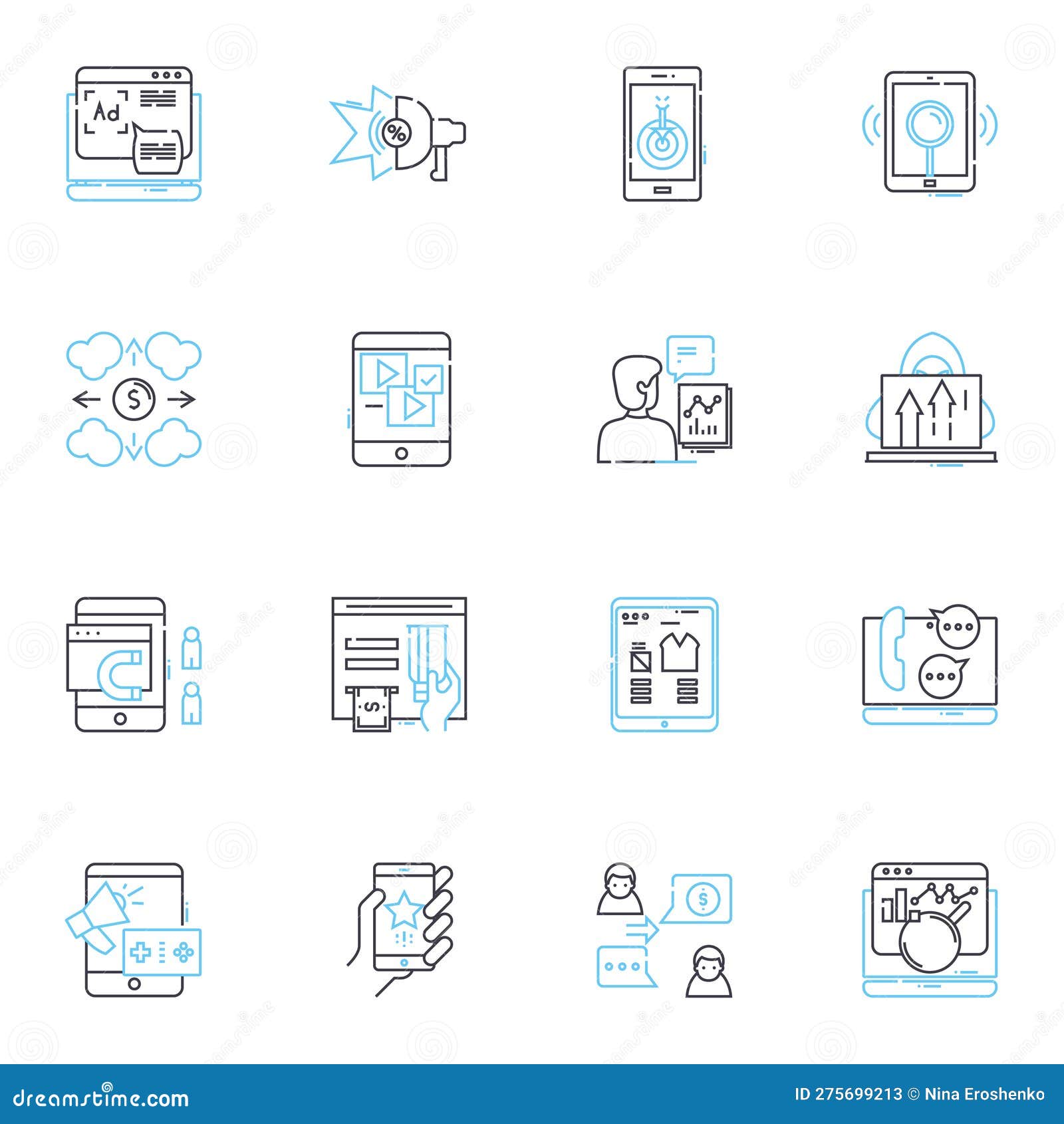 Email Strategy Linear Icons Set. Campaigning, Deliverability ... Email Strategy Linear Icons Set. Campaigning, Deliverability ...