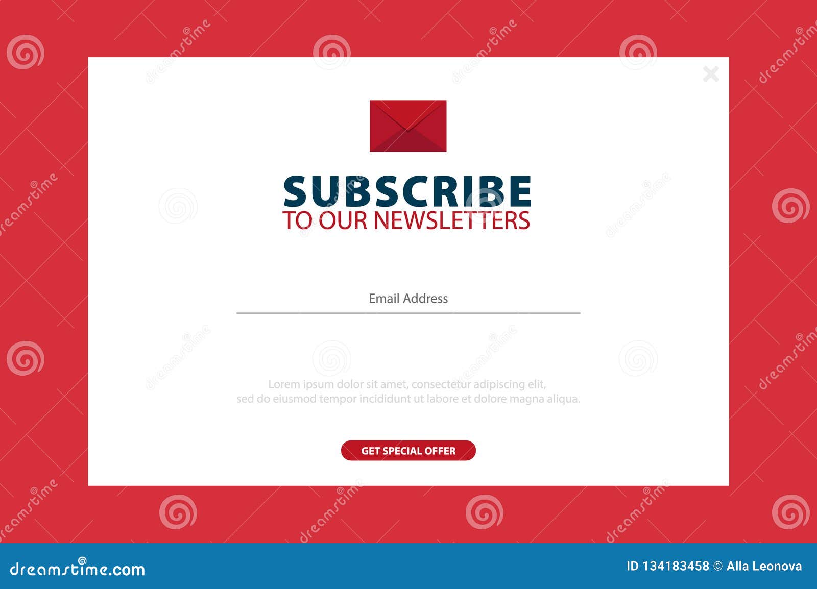 Email Subscribe, Online Newsletter, Submit Button. Envelope and ...