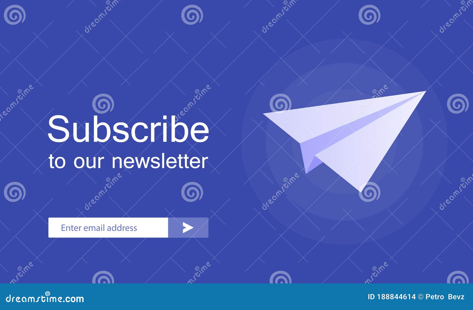 Email Subscribe, Online Newsletter Vector Template with Plane and ...