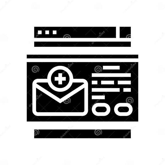 Email Subscriptions Increment Glyph Icon Vector Illustration Stock ...