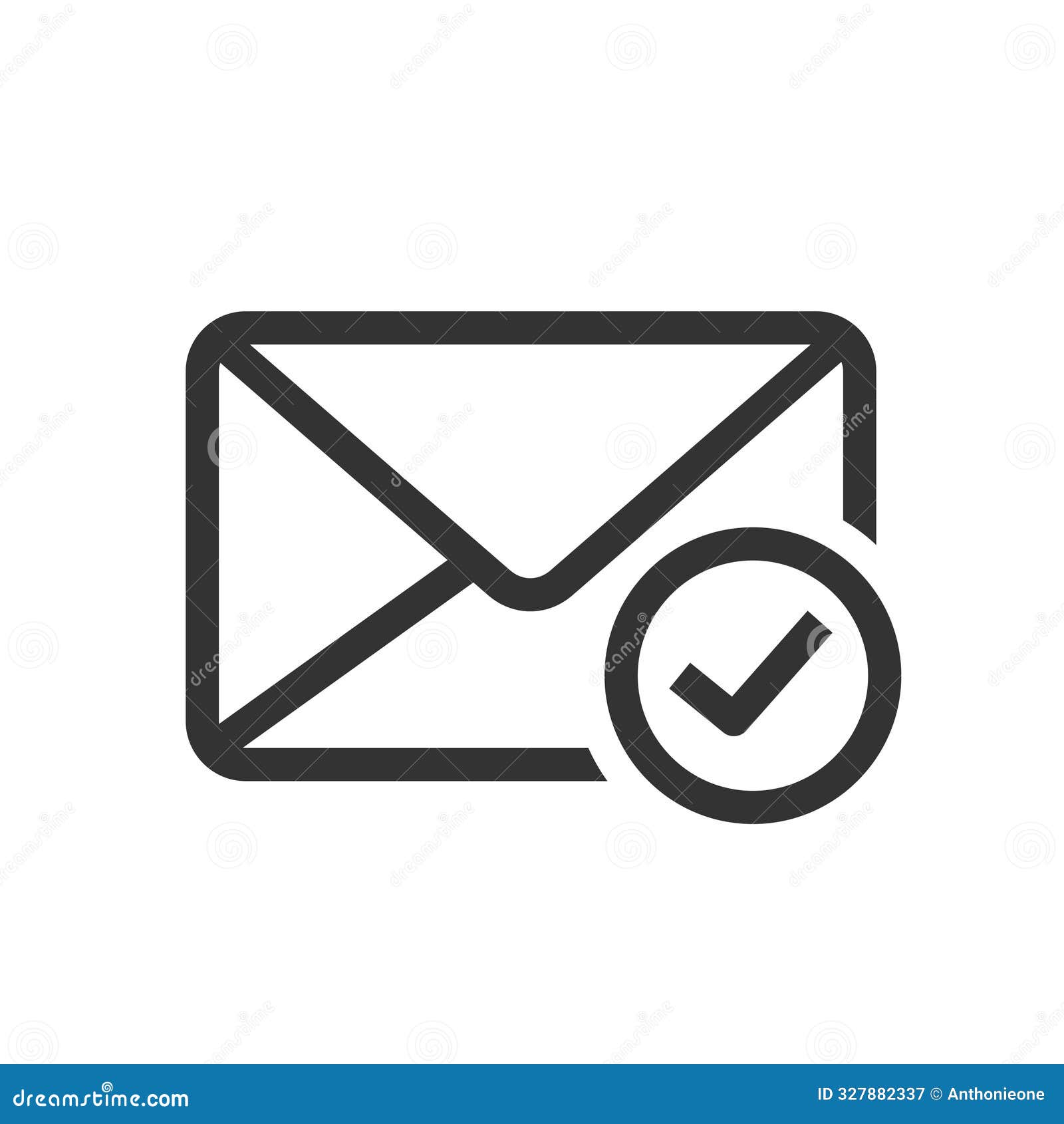 Email Success Checkmark Symbol Icon Isolated Flat Style Vector ...