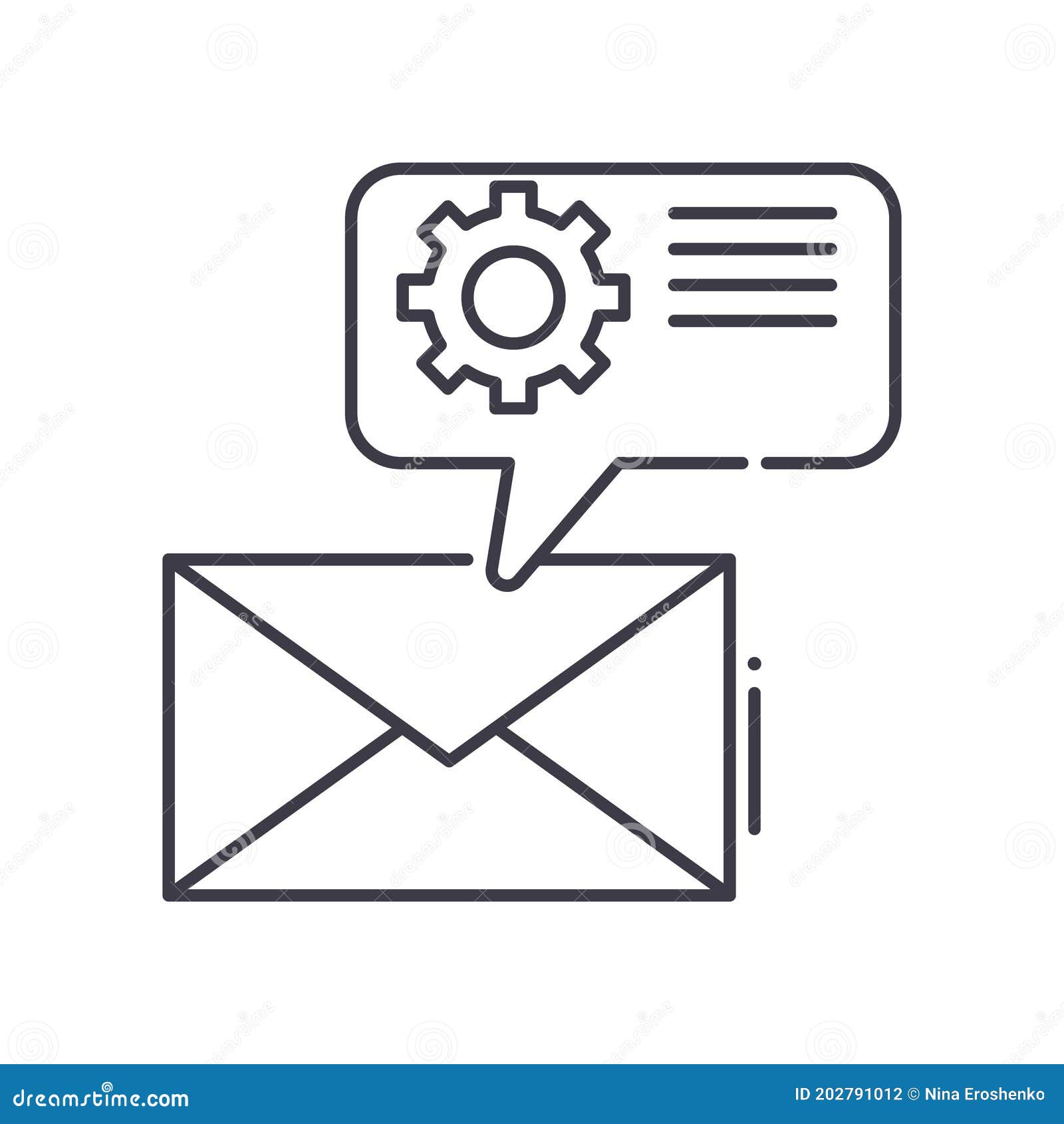 Email Support Icon, Linear Isolated Illustration, Thin Line Vector, Web ...