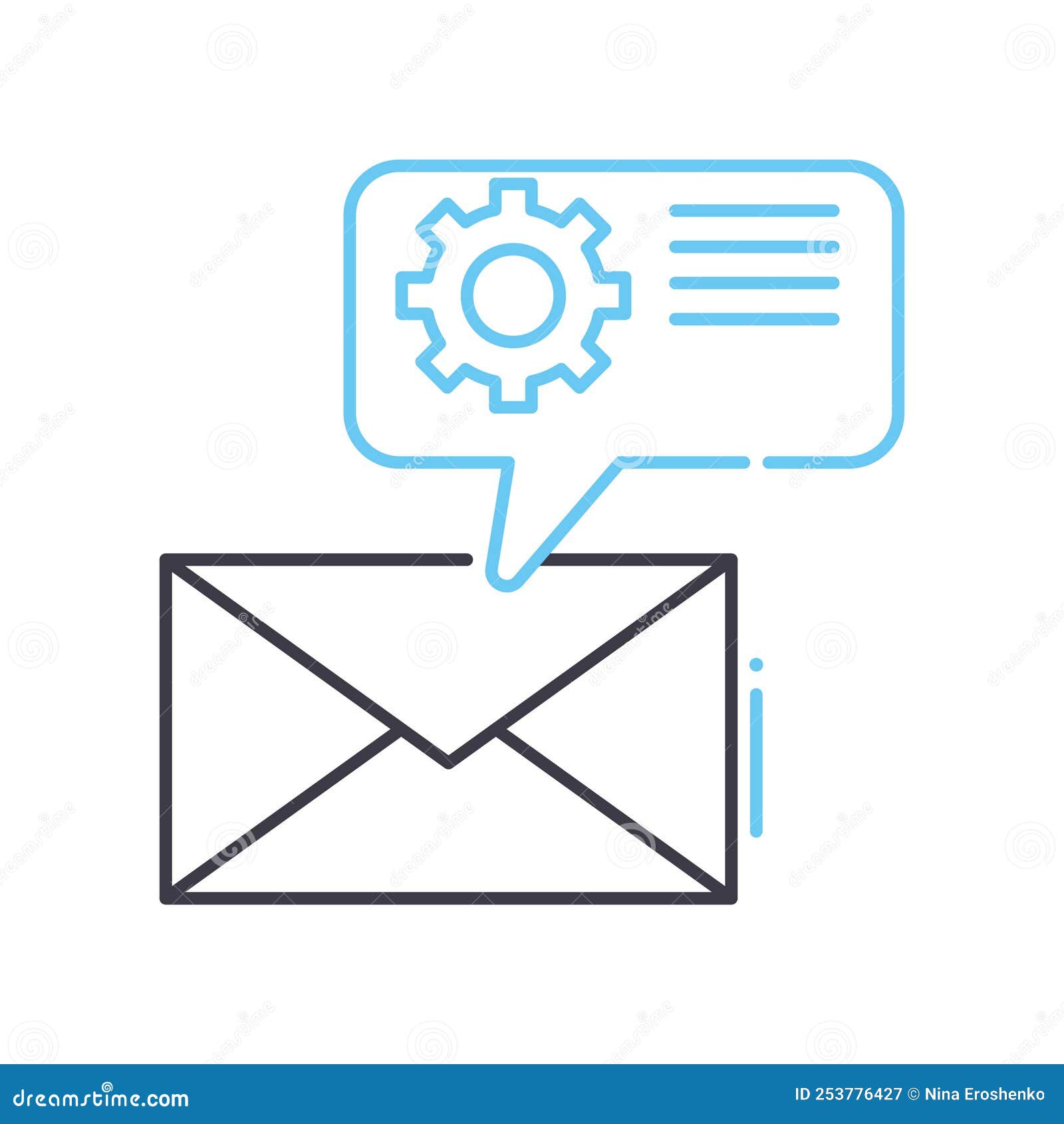 Email Support Line Icon, Outline Symbol, Vector Illustration, Concept ...