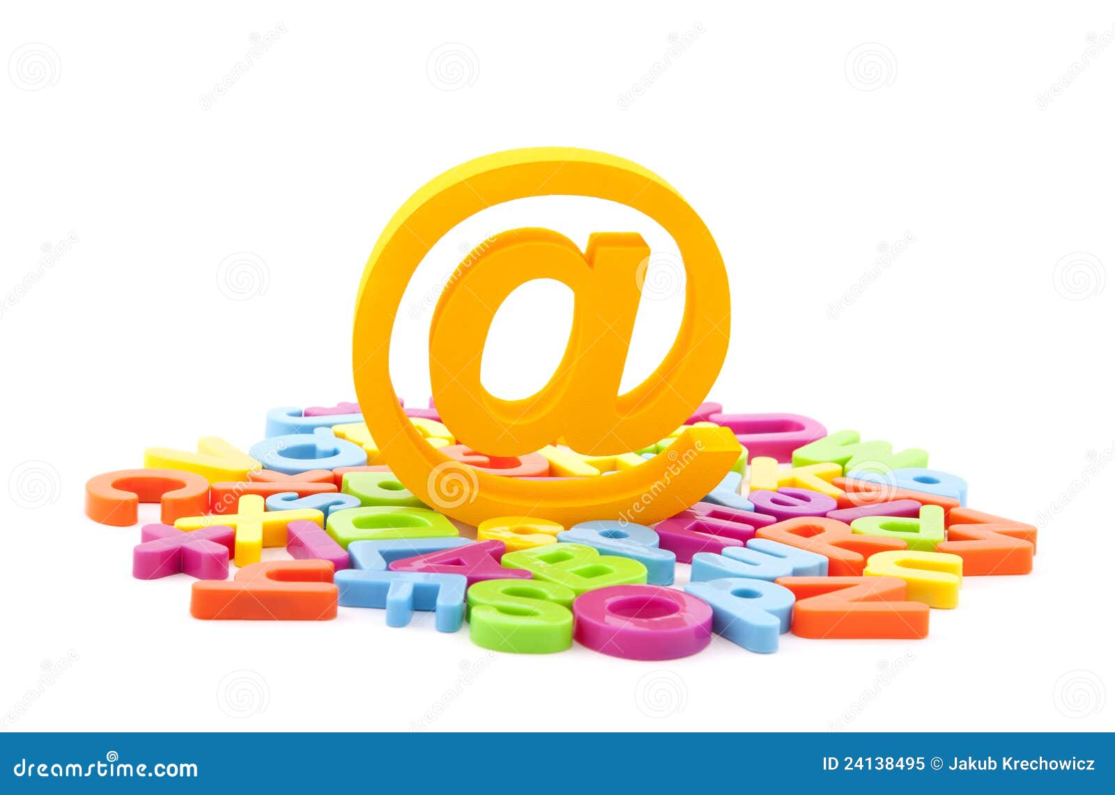 Email Symbol and Colorful Letters Stock Image - Image of child, mail ...