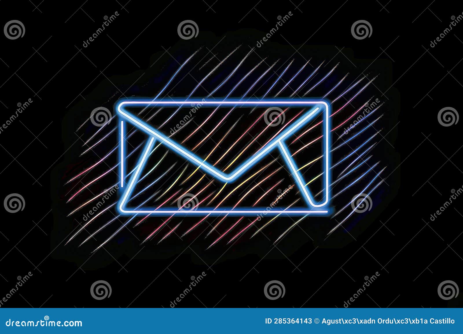 Email Symbol, on Dark Background. Stock Image - Image of communicate ...