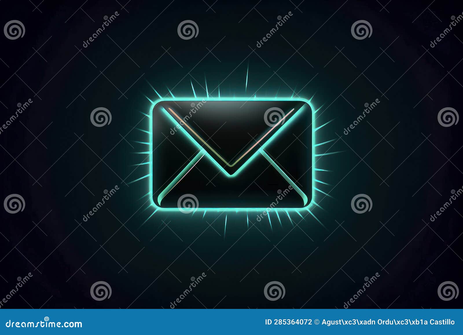 Email Symbol, on Dark Background. Stock Illustration - Illustration of ...