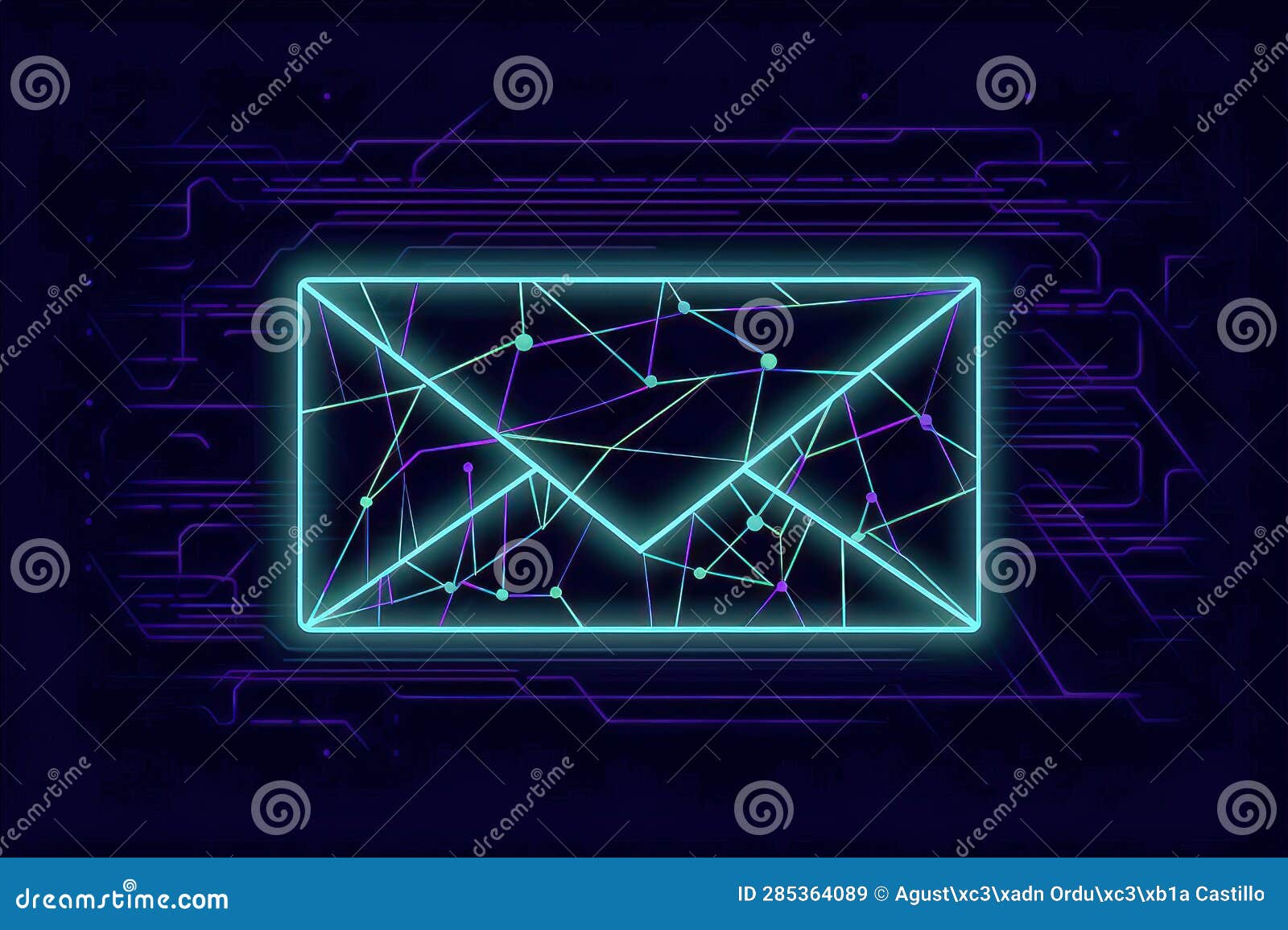 Email Symbol, on Dark Background. Stock Image - Image of mail, online ...