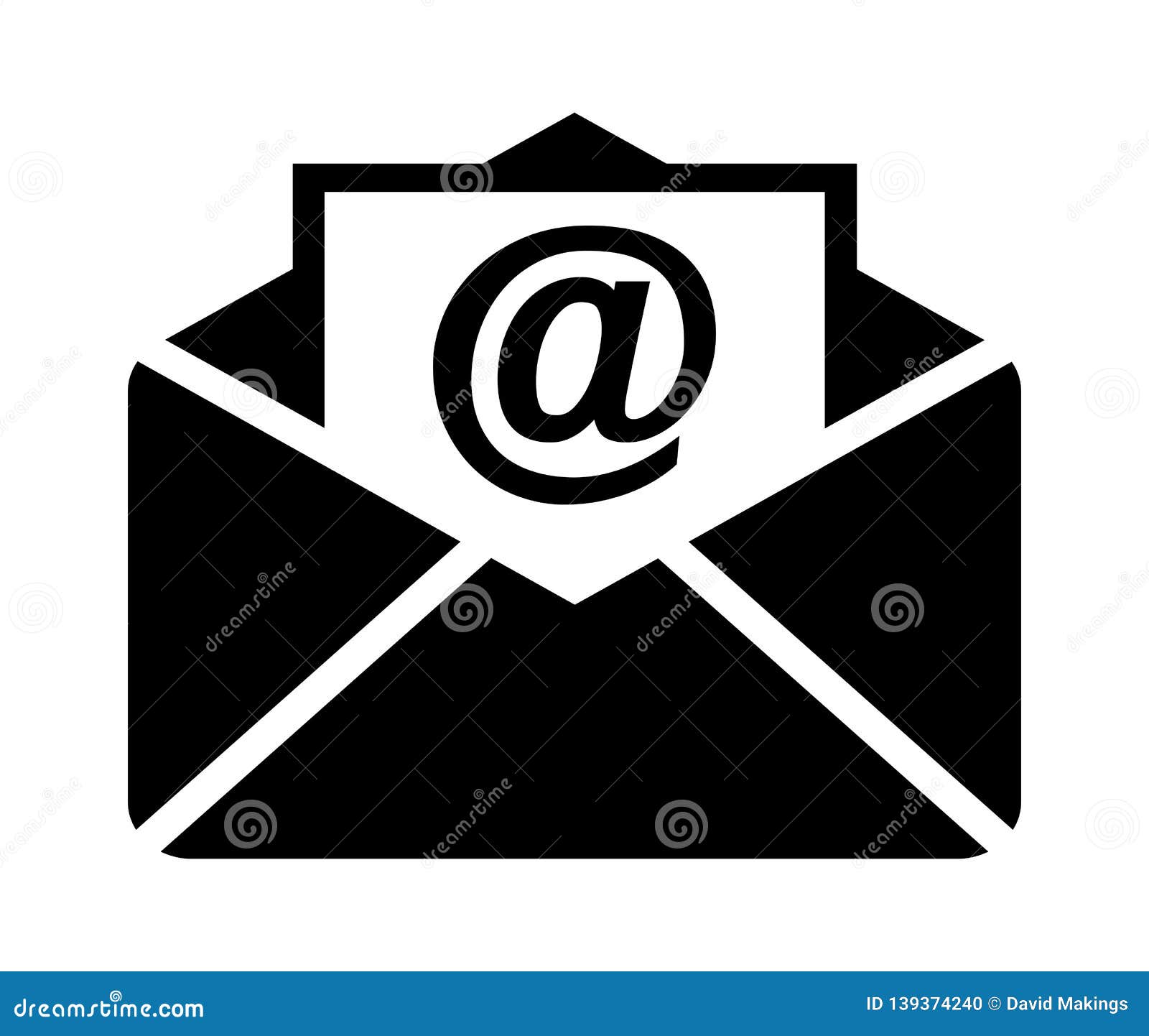 Email @ Symbol Envelope stock illustration. Illustration of postal ...