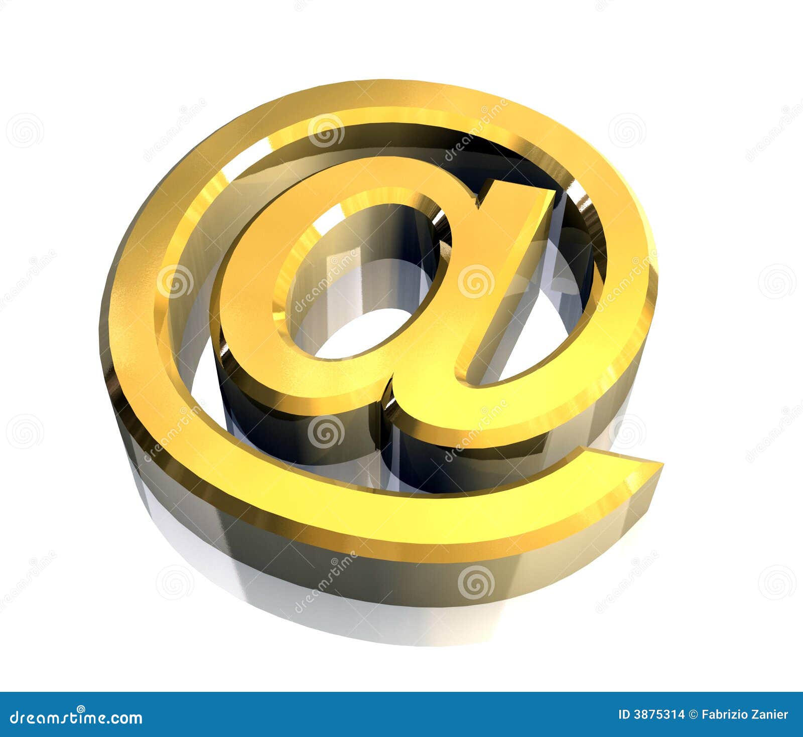 Email symbol in gold (3d) stock illustration. Illustration of color ...